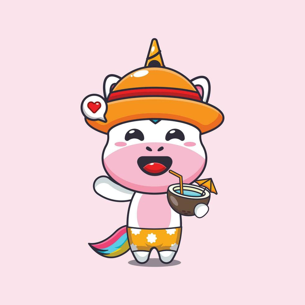 Cute unicorn drink coconut cartoon illustration. Cute summer cartoon ... Cute unicorn drink coconut cartoon illustration. Cute summer cartoon ...