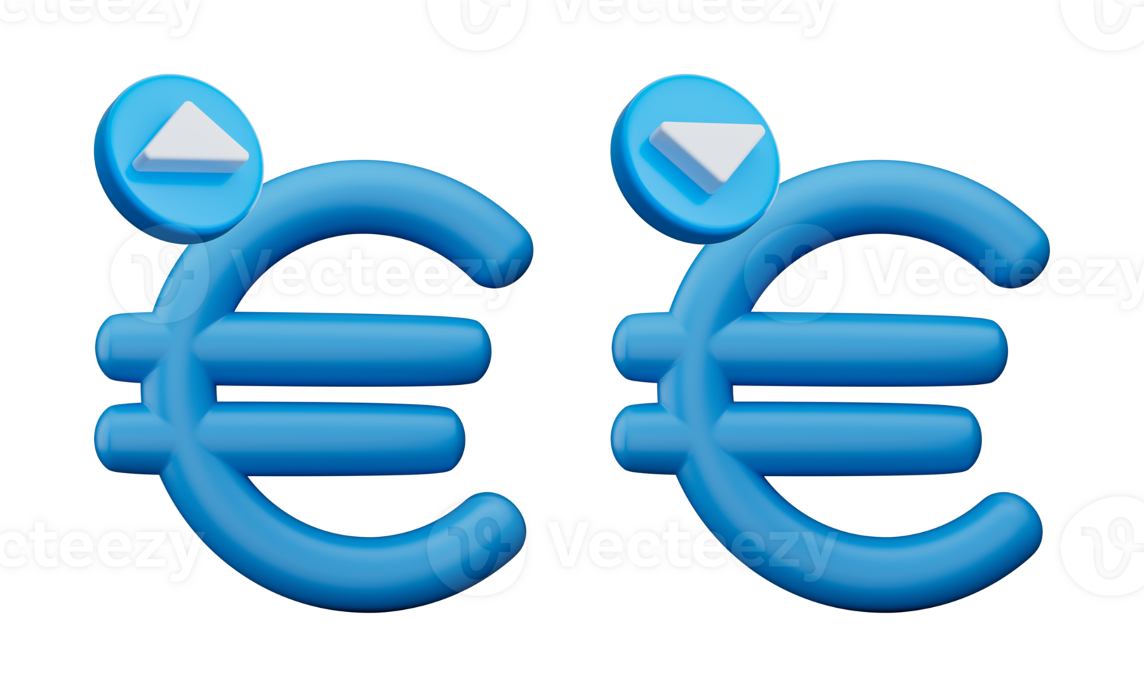 3d Simple Blue Euro Symbol, Increase Decrease Icon, 3d illustration 32724967 PNG