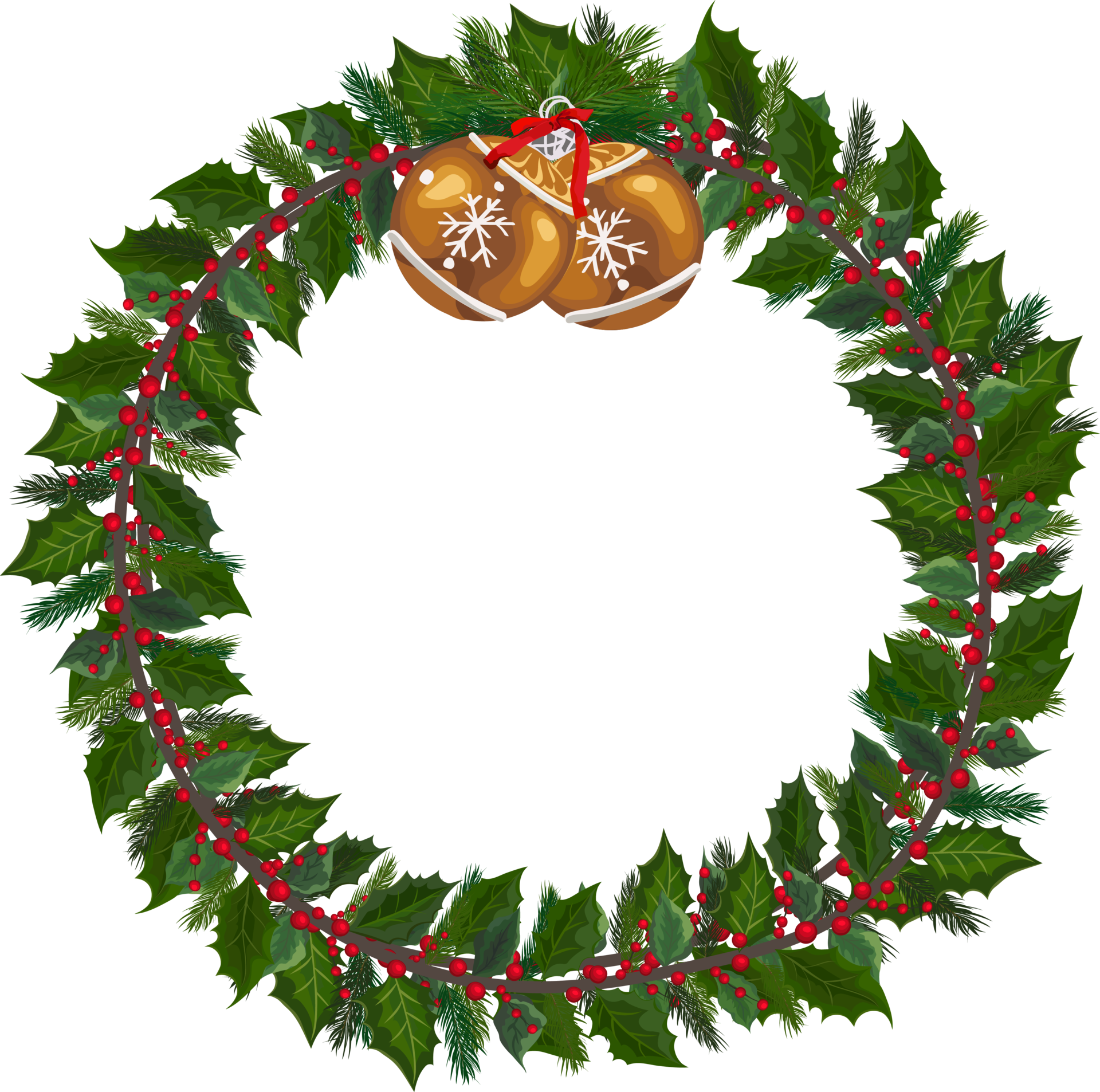 Christmas wreath illustration on transparent background. 32726823 PNG