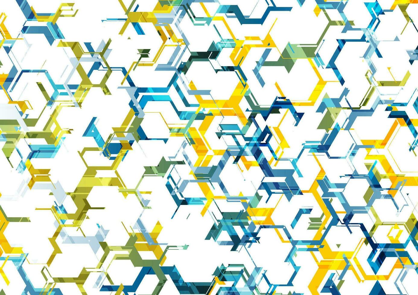 Abstract blue yellow tech hexagonal pattern background 32732586 Vector ...