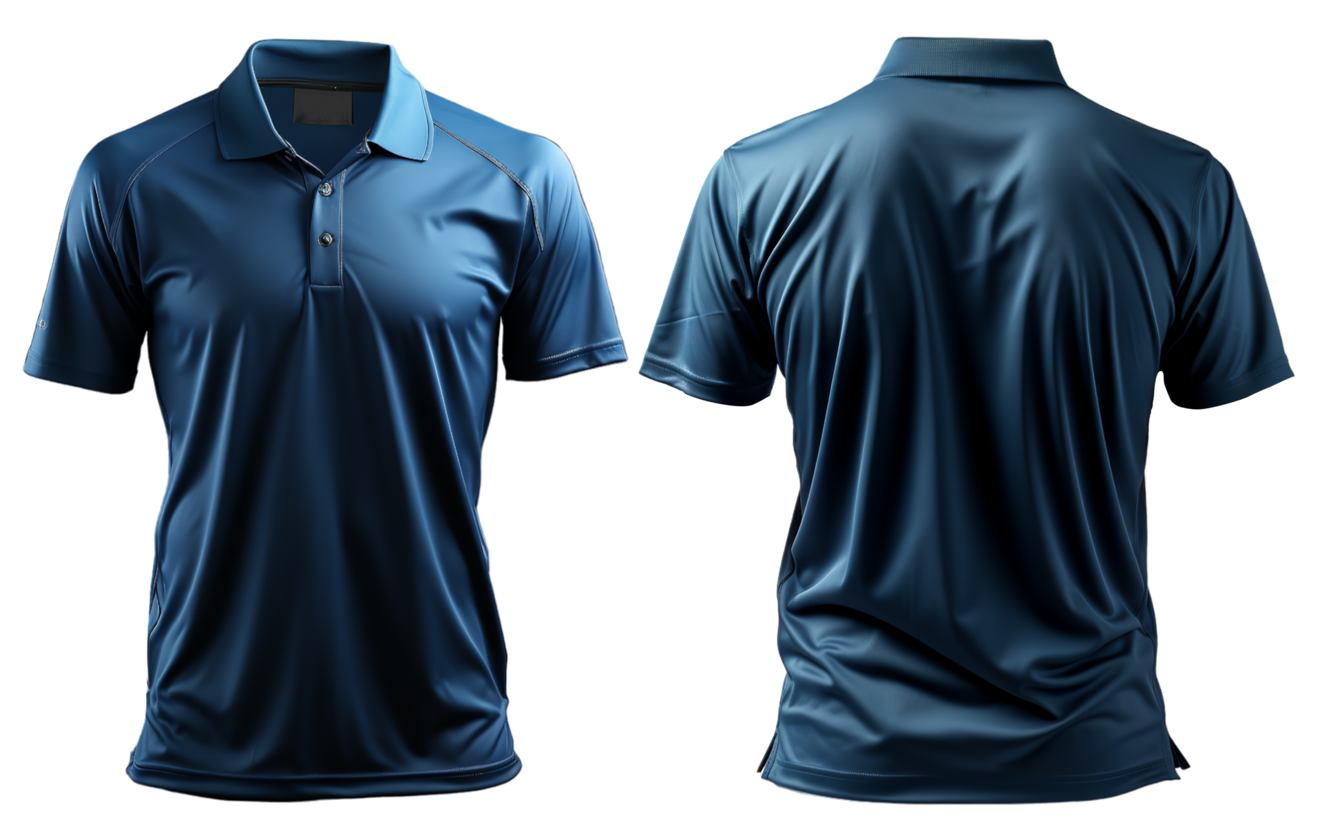 Avião Marinha Ou Sombrio Azul Pólo Camiseta Brincar Projeto Frente E Costas Visualizar Isolado