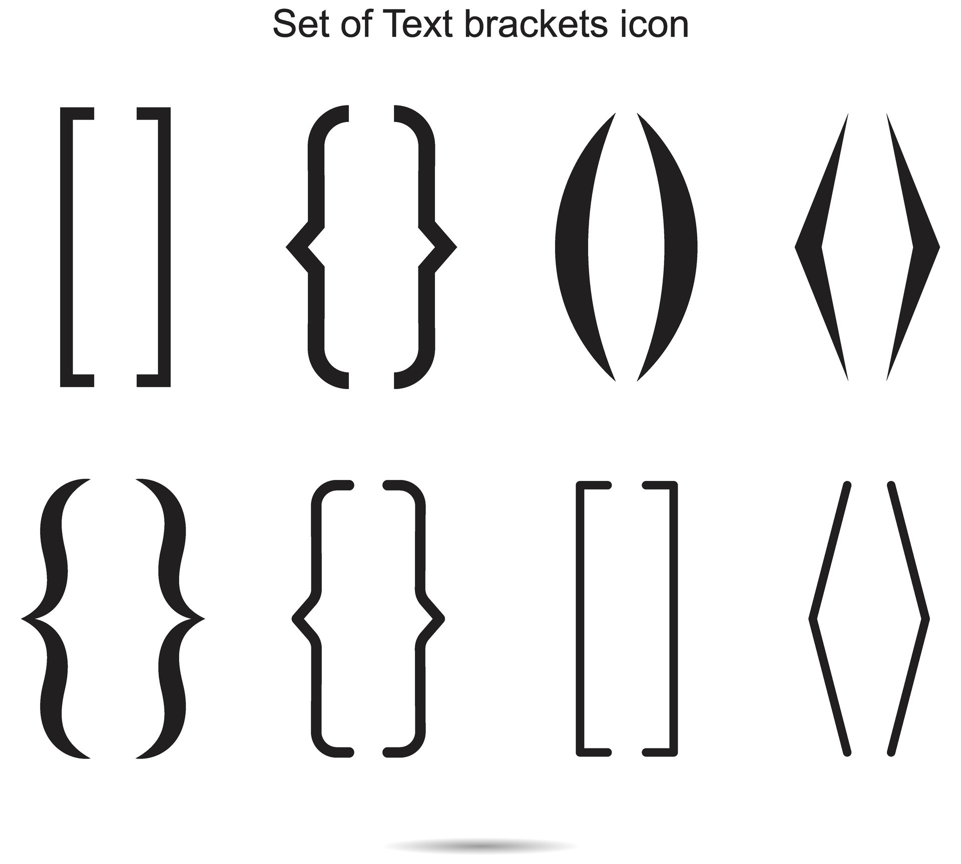 Set of Text brackets icon, Vector illustration 32737600 Vector Art at Vecteezy