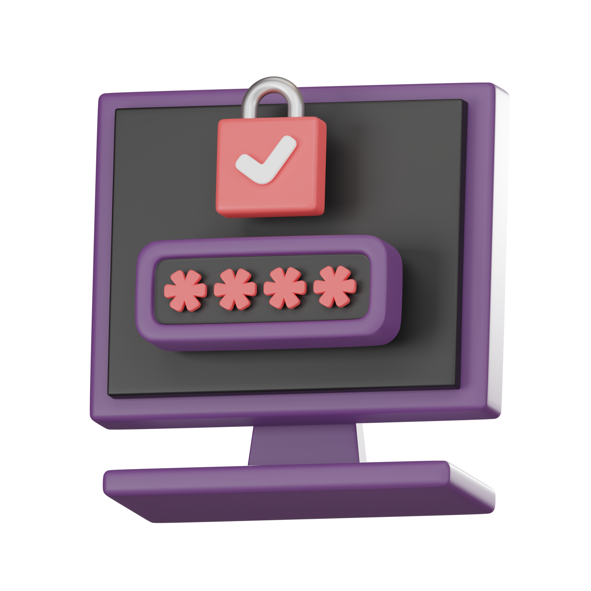 Digital Cybersecurity Concept With Password Protection 3d Render 32752281 Png