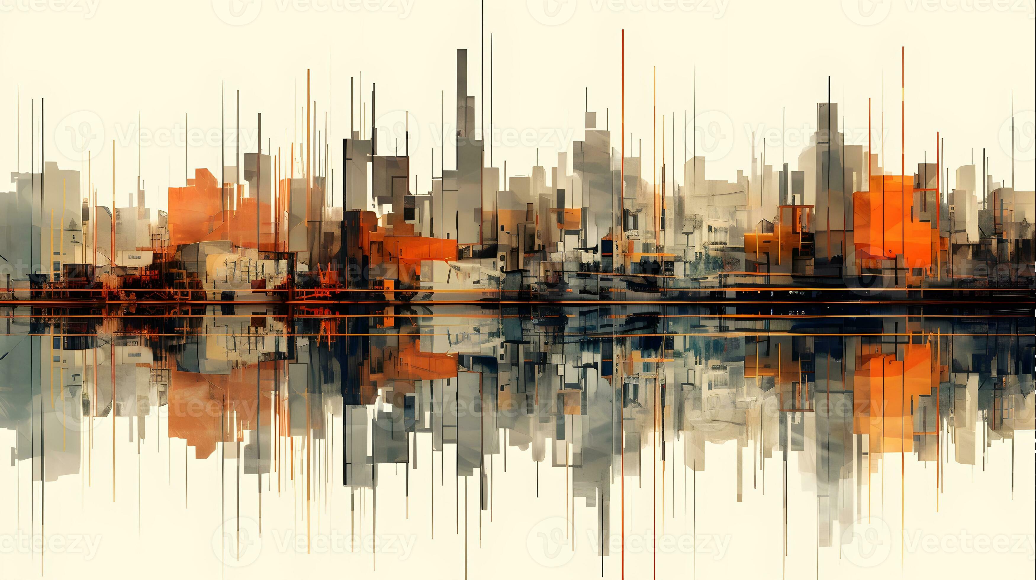 architecture abstract cityscape buildings with skyscrapers generative ...