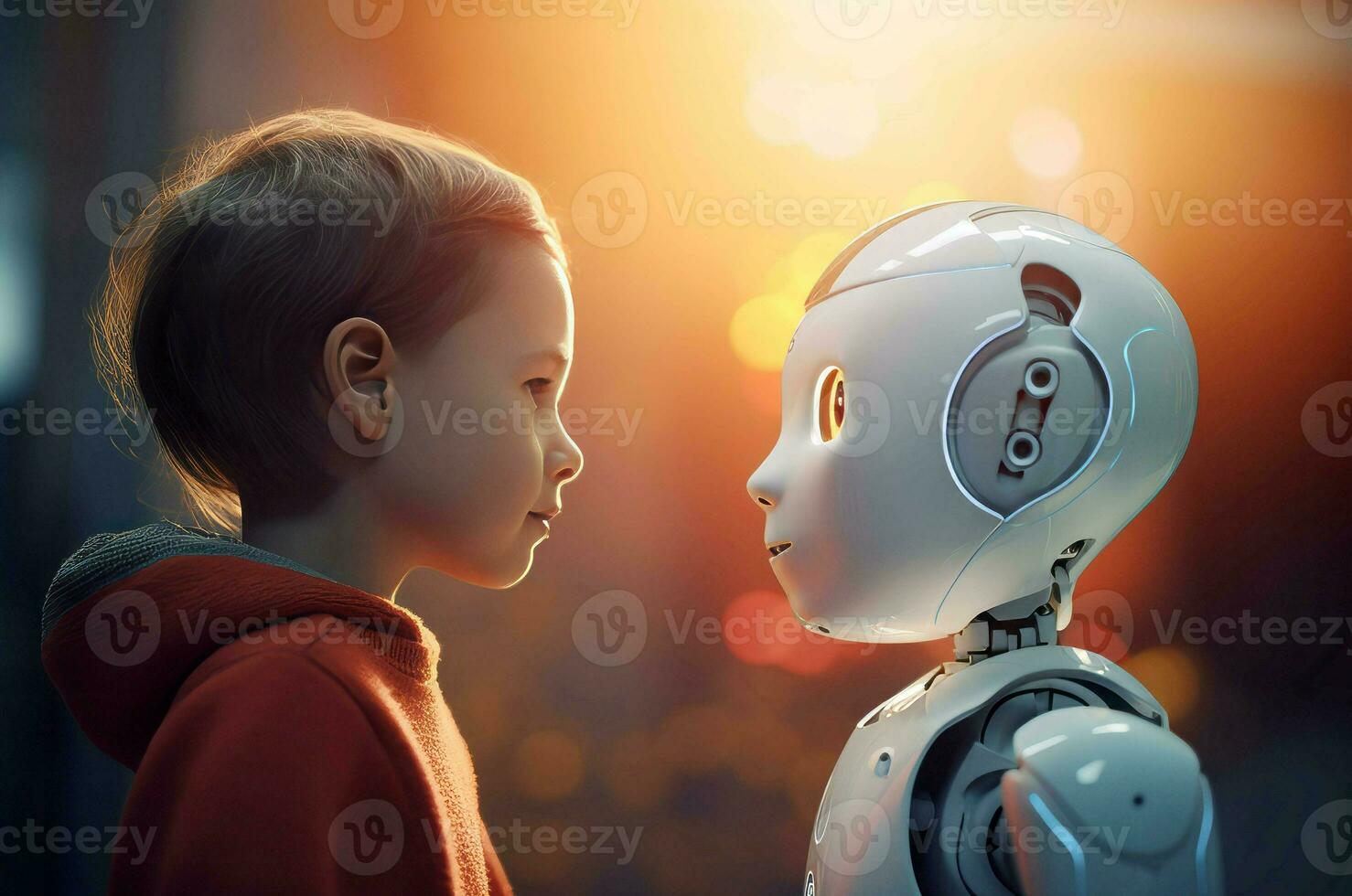 Child friendship with robot. Generate ai 32756042 Stock Photo at Vecteezy Child friendship with robot. Generate ai 32756042 Stock Photo at Vecteezy