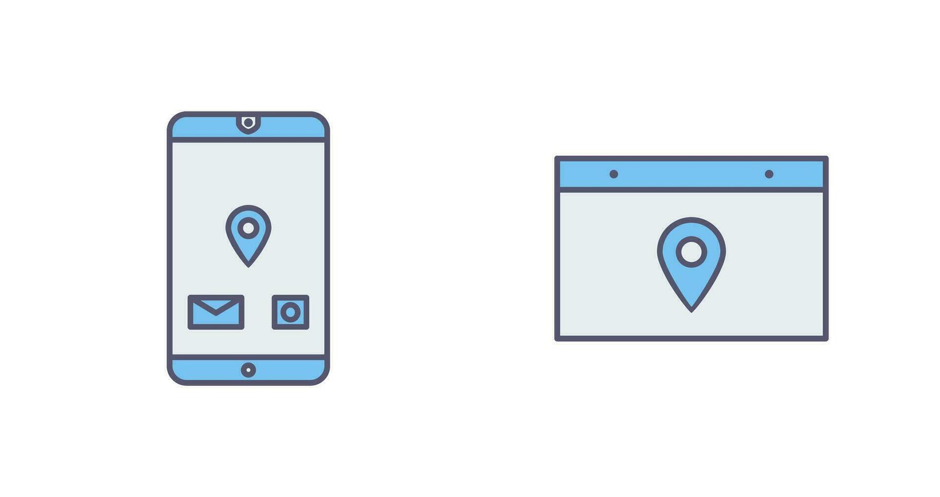 mobile application and location web advertising Icon 32770184 Vector ...