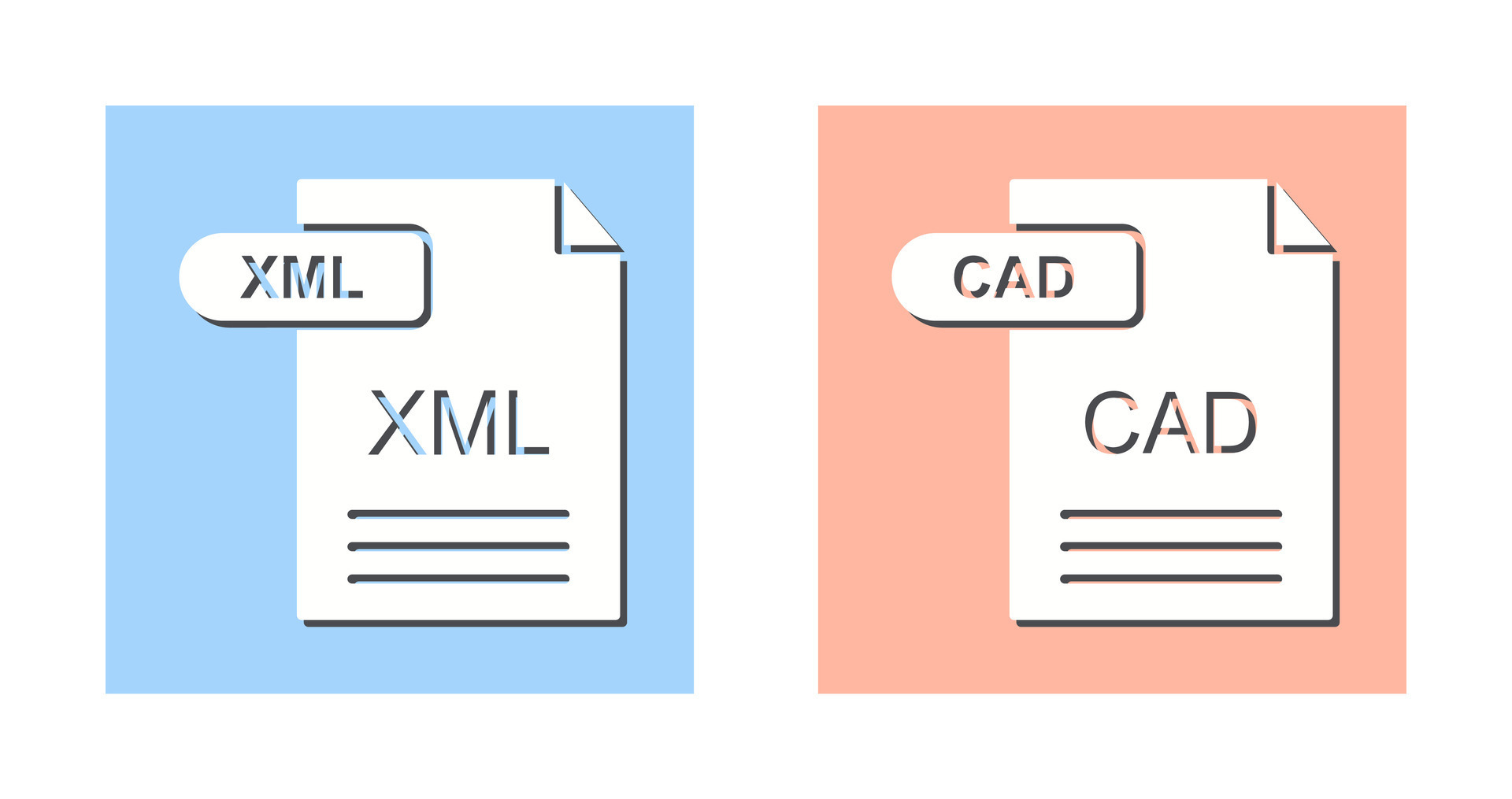 XML and CAD Icon 32771062 Vector Art at Vecteezy