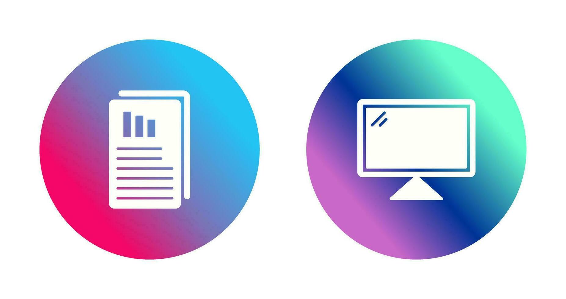 Reports and Computer Icon 32781449 Vector Art at Vecteezy