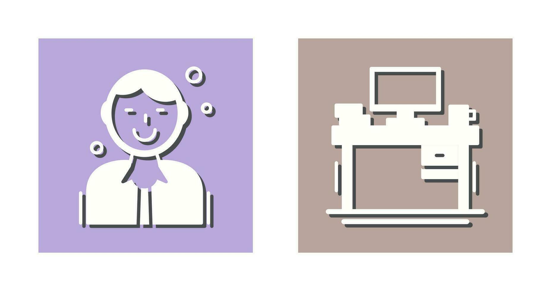 Employee and Desk Icon 32784395 Vector Art at Vecteezy