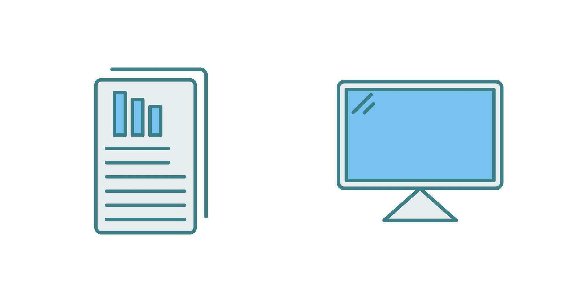 Reports and Computer Icon 32789663 Vector Art at Vecteezy