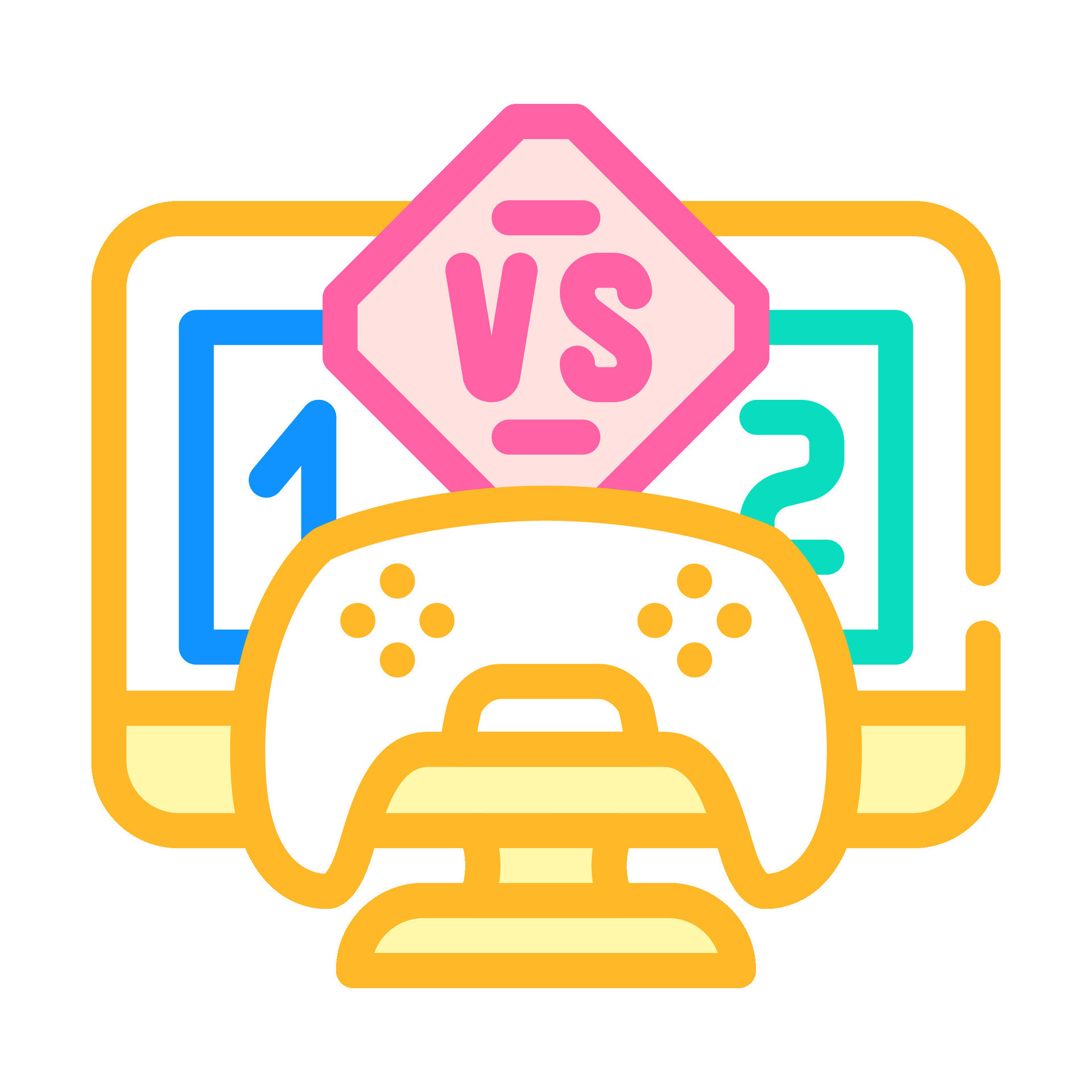 multiplayer games game development color icon vector illustration ... multiplayer games game development color icon vector illustration ...