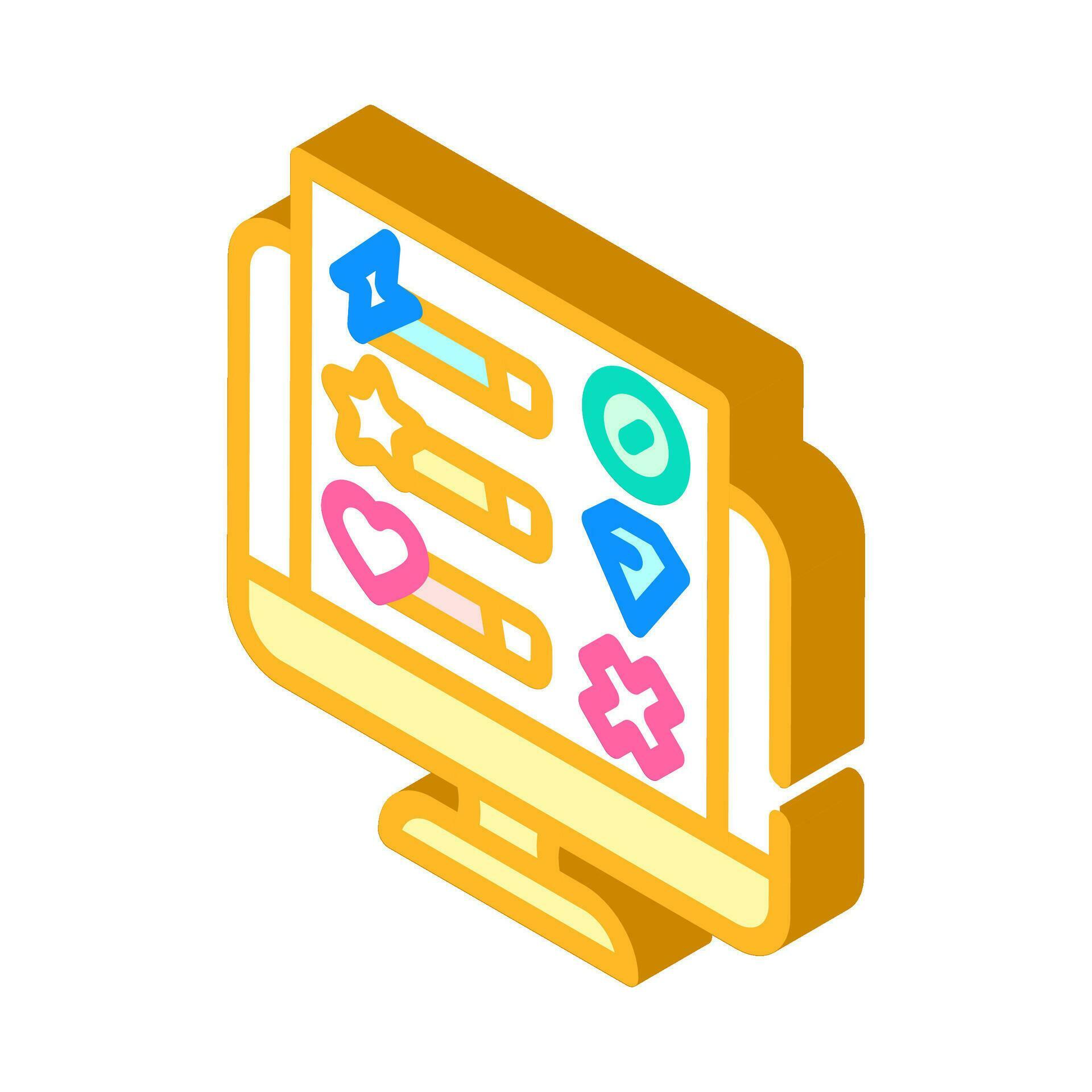 user interface design game development isometric icon vector ... user interface design game development isometric icon vector ...