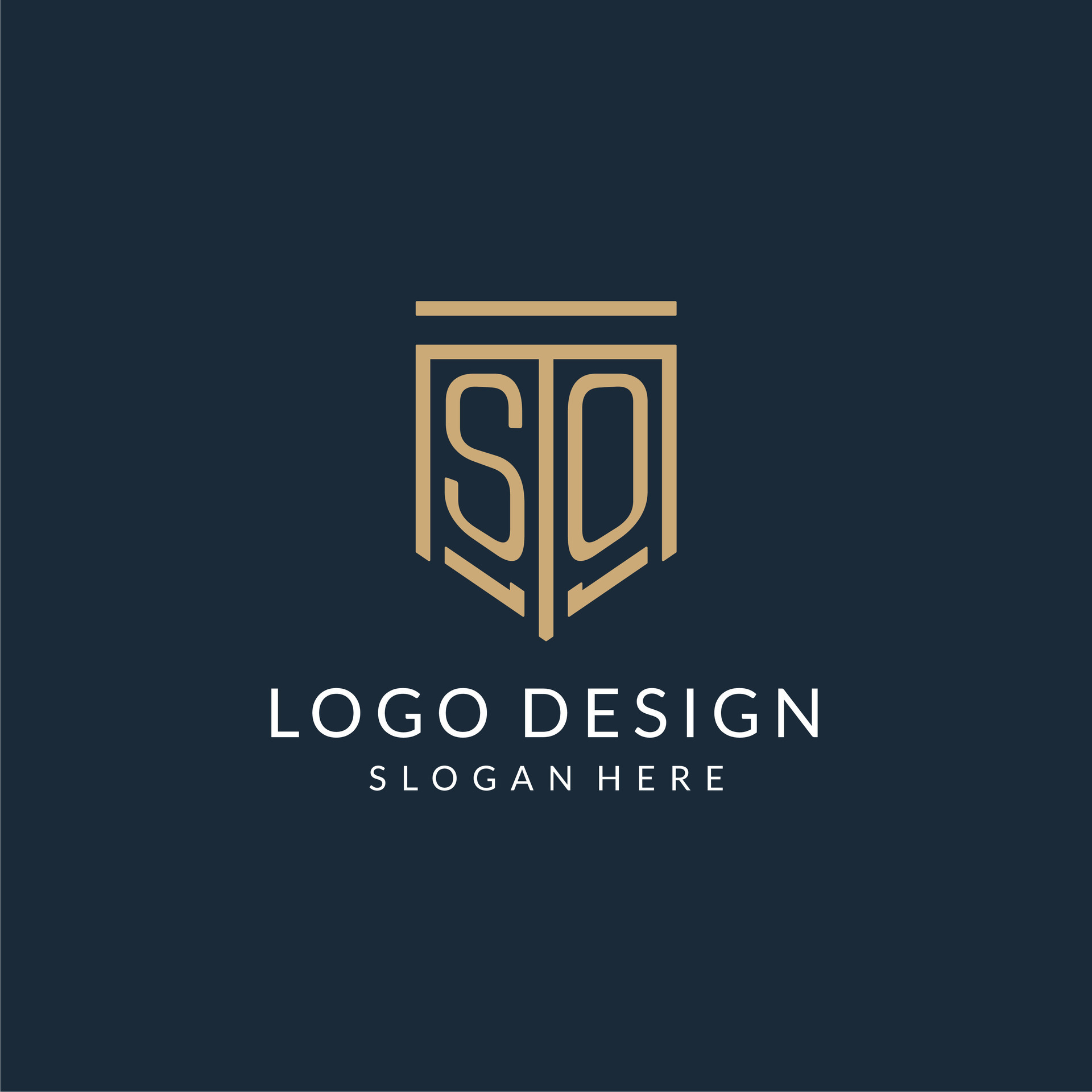 Initial SO shield logo monoline style, modern and luxury monogram logo design 32831879 Vector ...