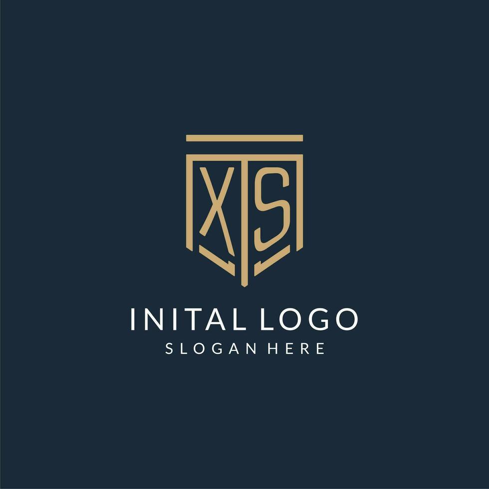 Initial XS shield logo monoline style, modern and luxury monogram logo ... Initial XS shield logo monoline style, modern and luxury monogram logo ...