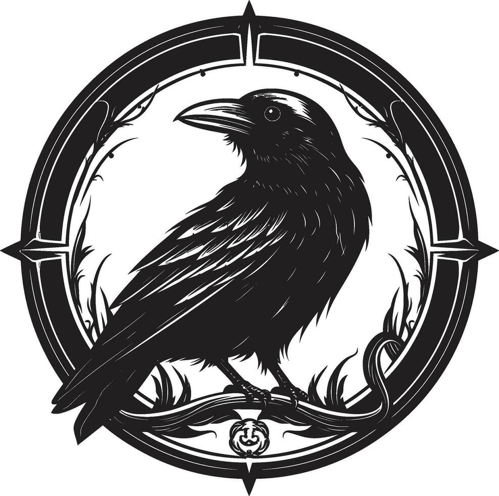 Intricate Raven Crest Design Stylish Raven Silhouette Badge 32833857 ... Intricate Raven Crest Design Stylish Raven Silhouette Badge 32833857 ...