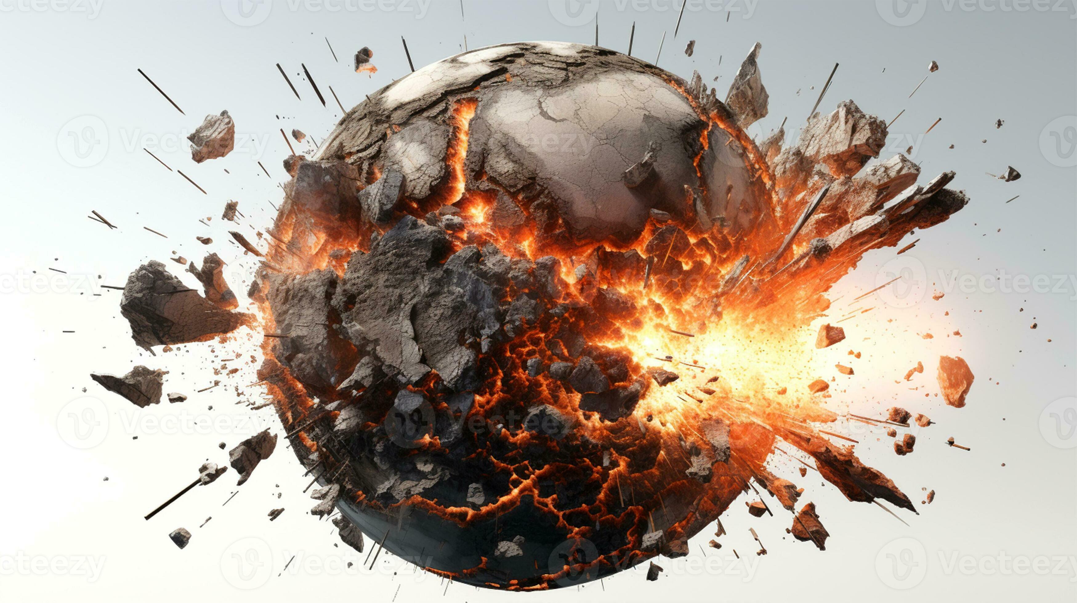 planet exploded isolated on white ai generative 32836122 Stock Photo at ...