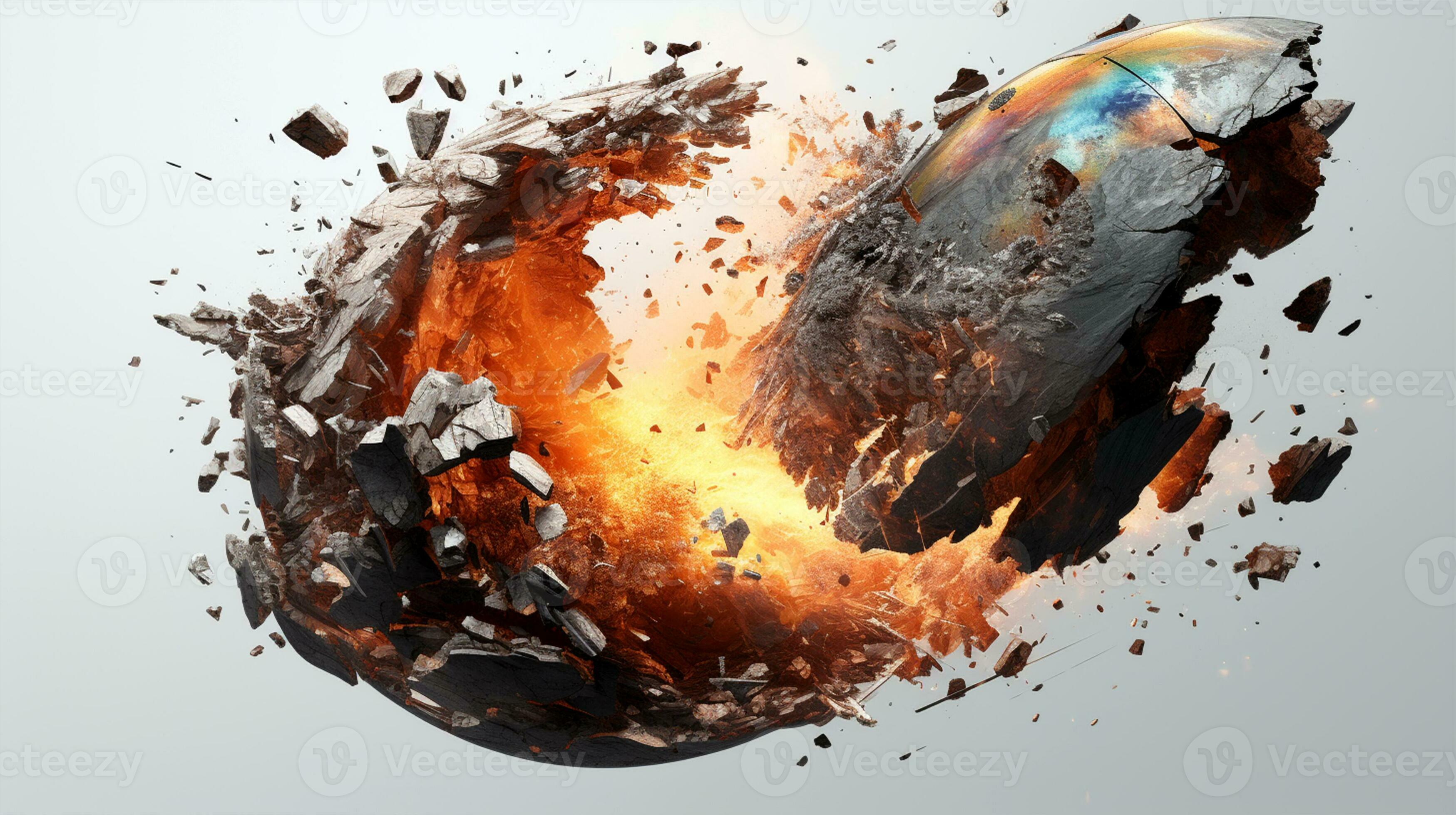 planet exploded isolated on white ai generative 32836134 Stock Photo at ...