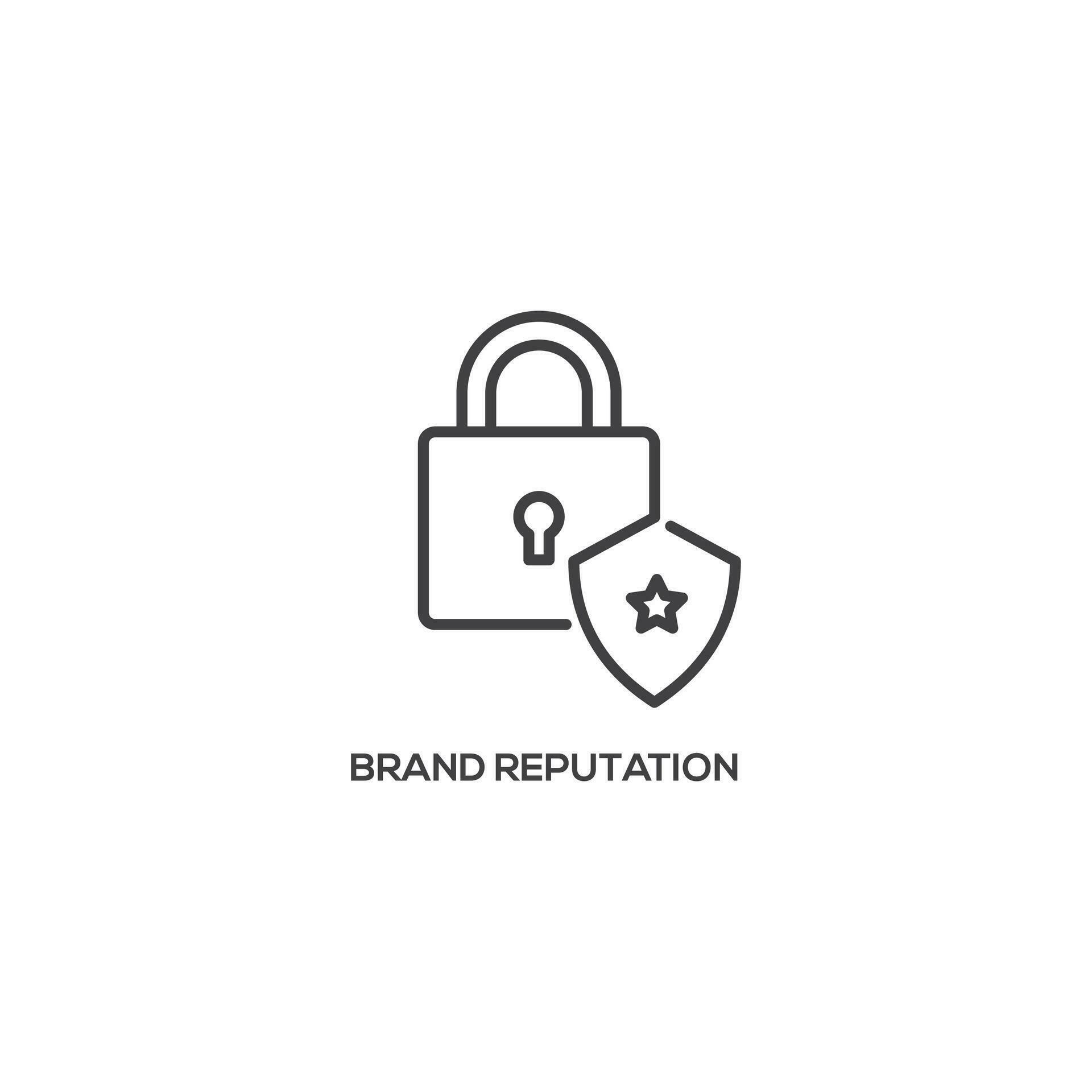 Brand Reputation icon, business concept. Modern sign, linear pictogram, outline symbol, simple ...
