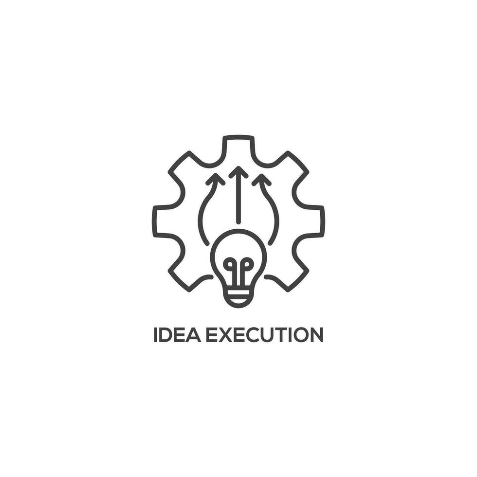 Idea execution icon, business concept. Modern sign, linear pictogram ... Idea execution icon, business concept. Modern sign, linear pictogram ...
