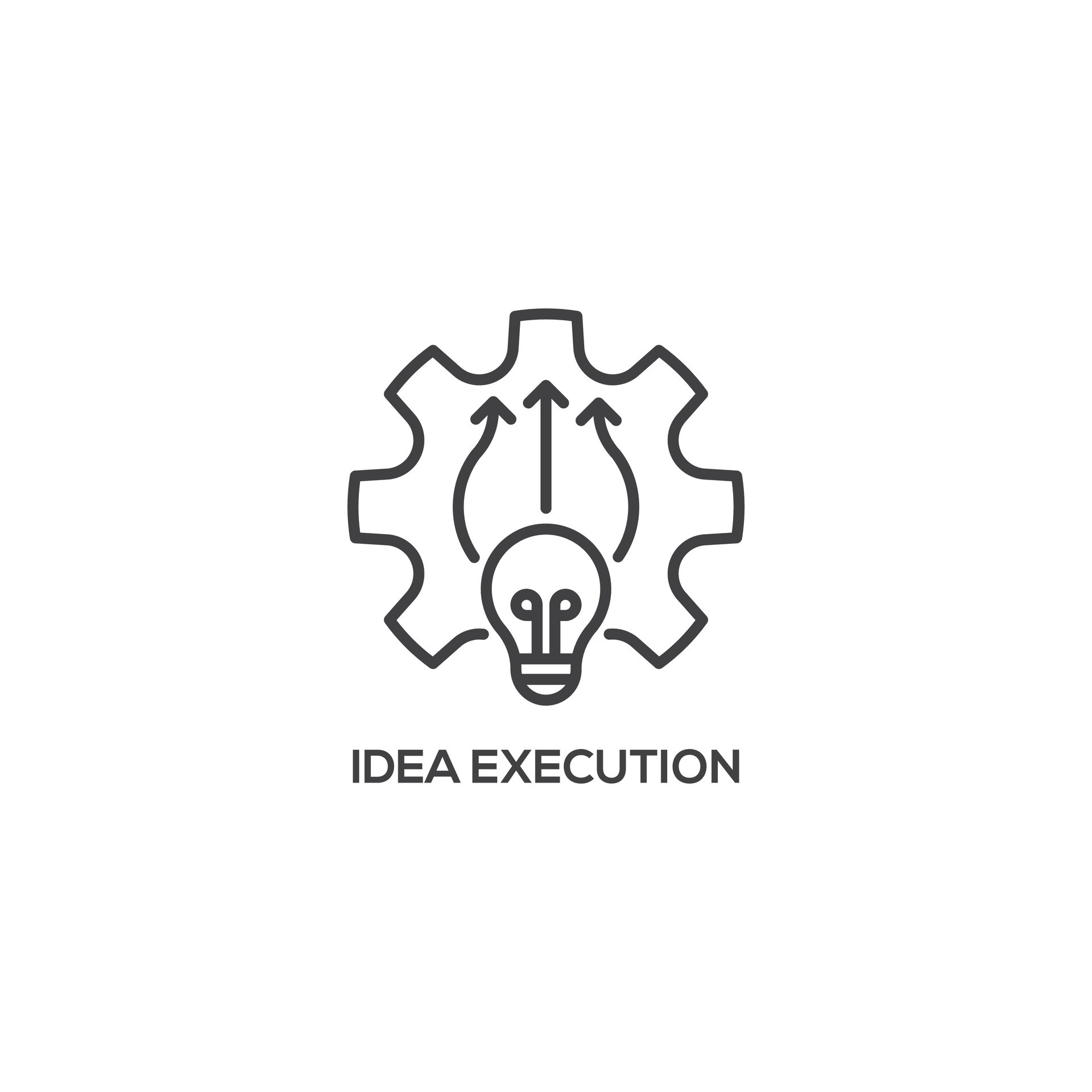 Idea execution icon, business concept. Modern sign, linear pictogram ...