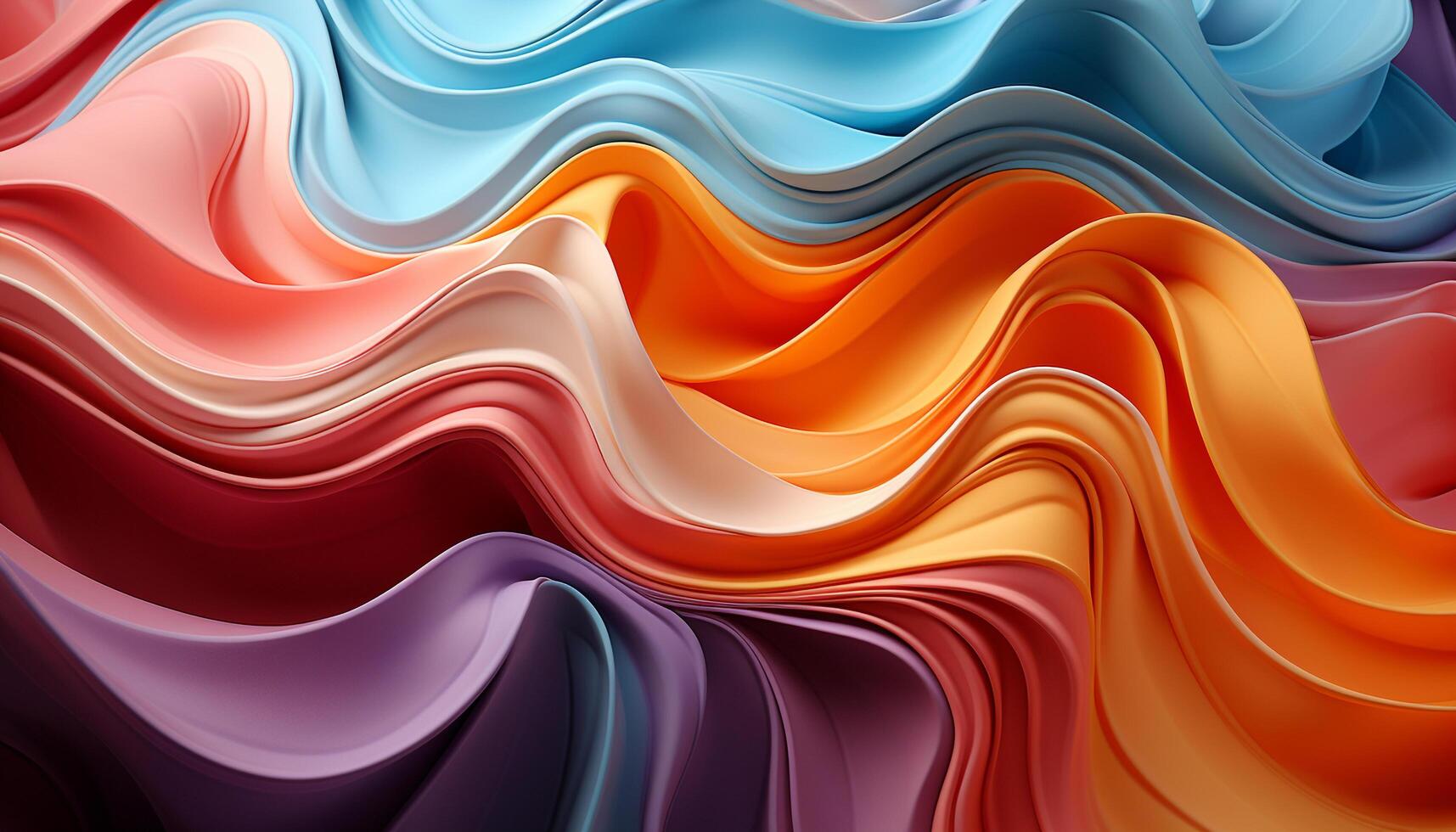 Abstract backdrop with multi colored wave pattern, modern design decoration generated by AI ...