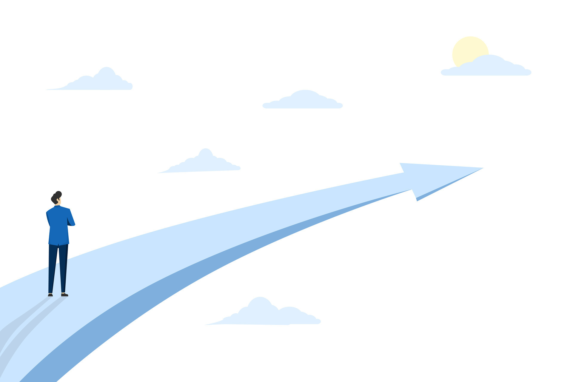 Concept looking forward to the future of business with ambitious vision ...