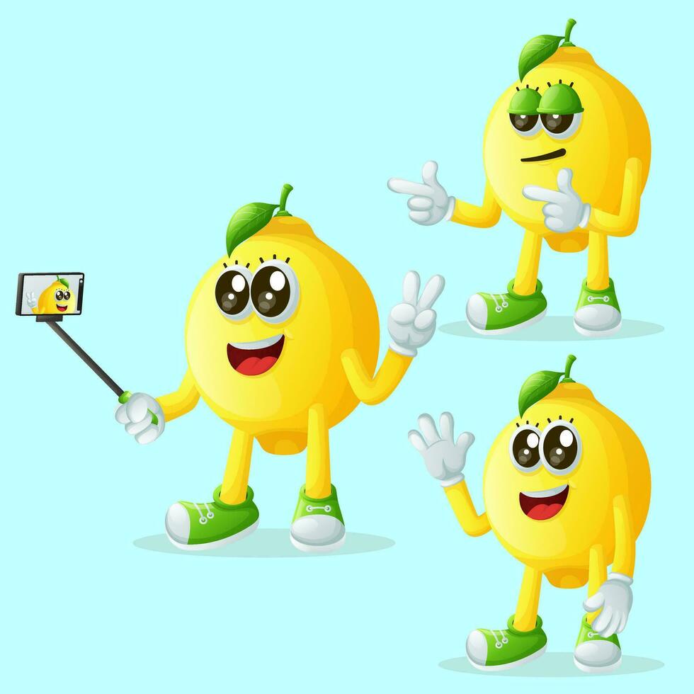 Cute Lemon Characters As Narcissistic 32840888 Vector Art At Vecteezy