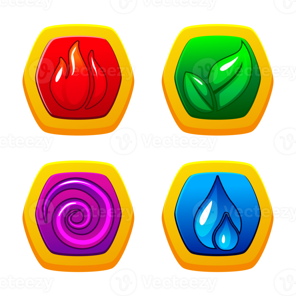 Four elements nature fire air earth water. icons set logo 32846258 PNG