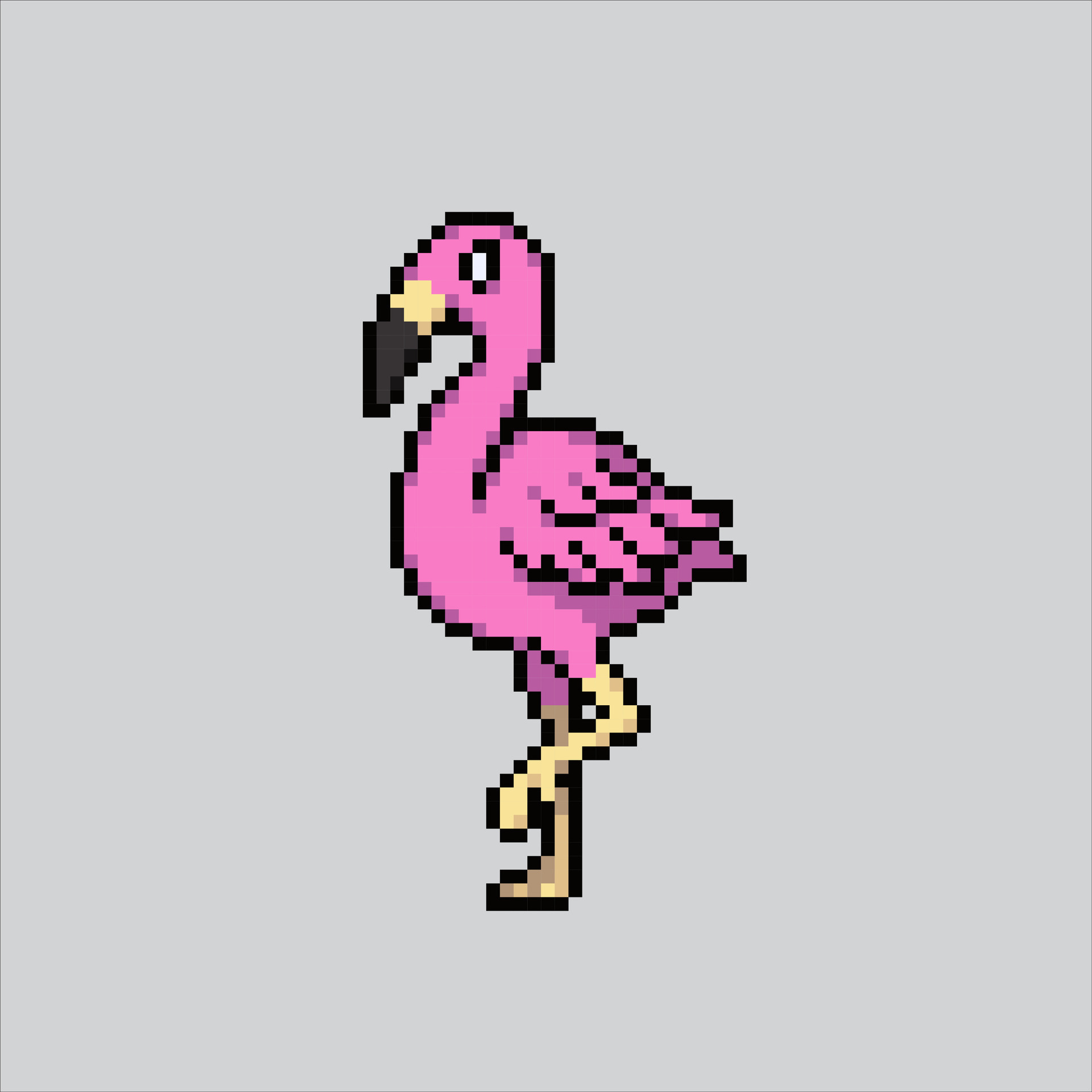 Pixel art illustration flamingo. Pixelated flamingo. flamingo bird ...