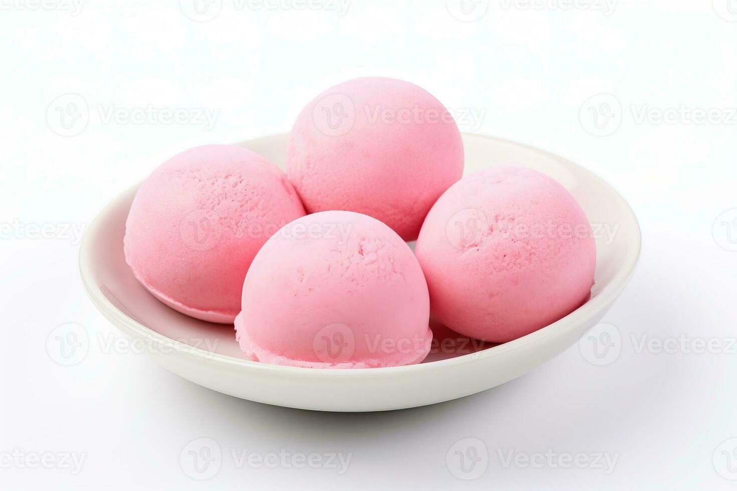Pink Mochi Ice Cream. Mochi Japanese dessert isolated on white background AI Generative 32871015 ...