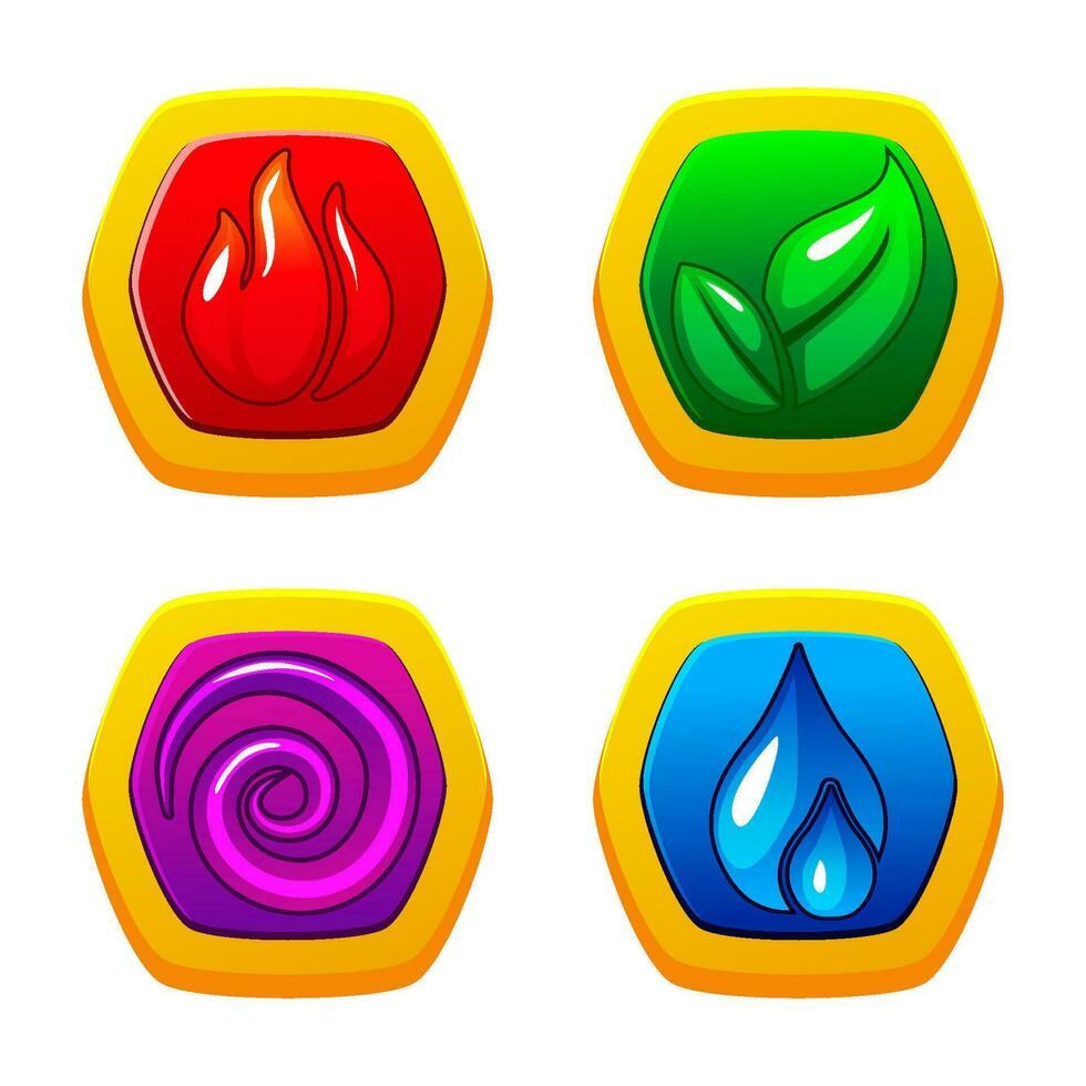 Four elements nature fire air earth water vector icons set logo ... Four elements nature fire air earth water vector icons set logo ...