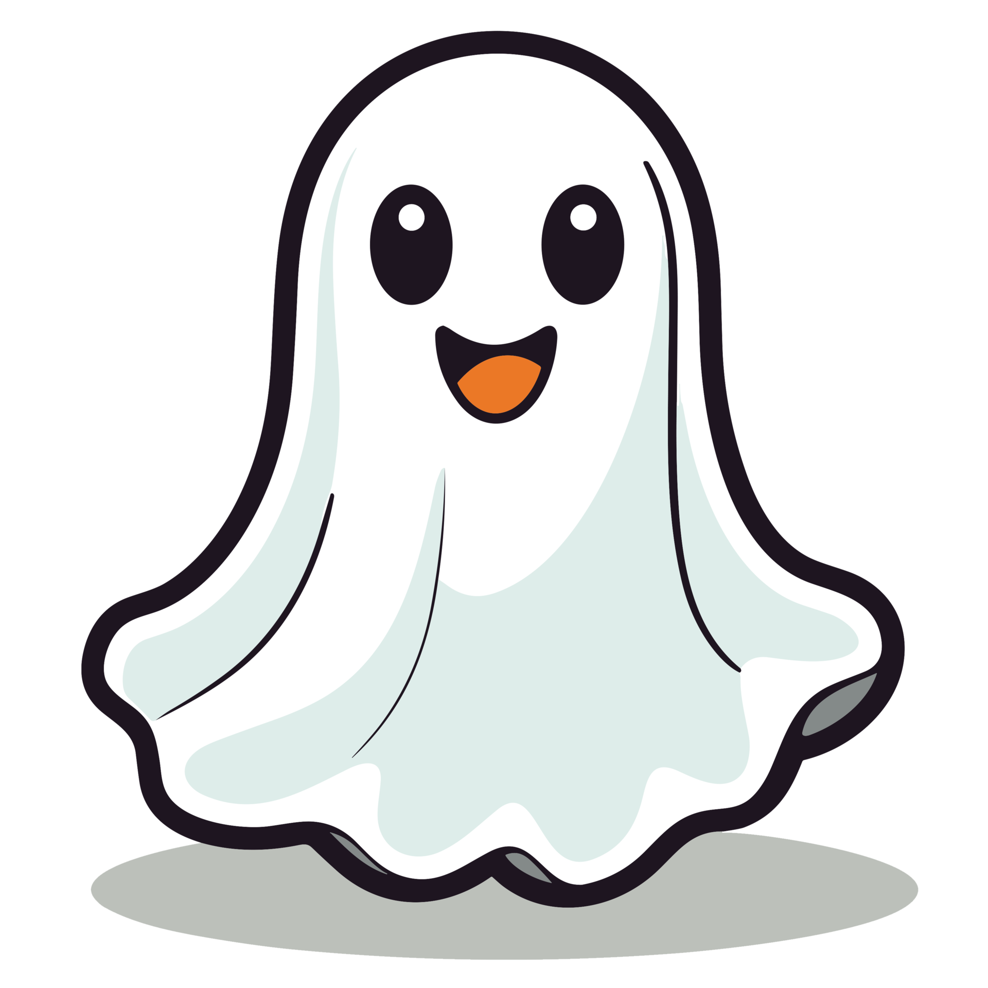 Beautiful Cute Halloween Ghost Ai Generative 32874097 Png