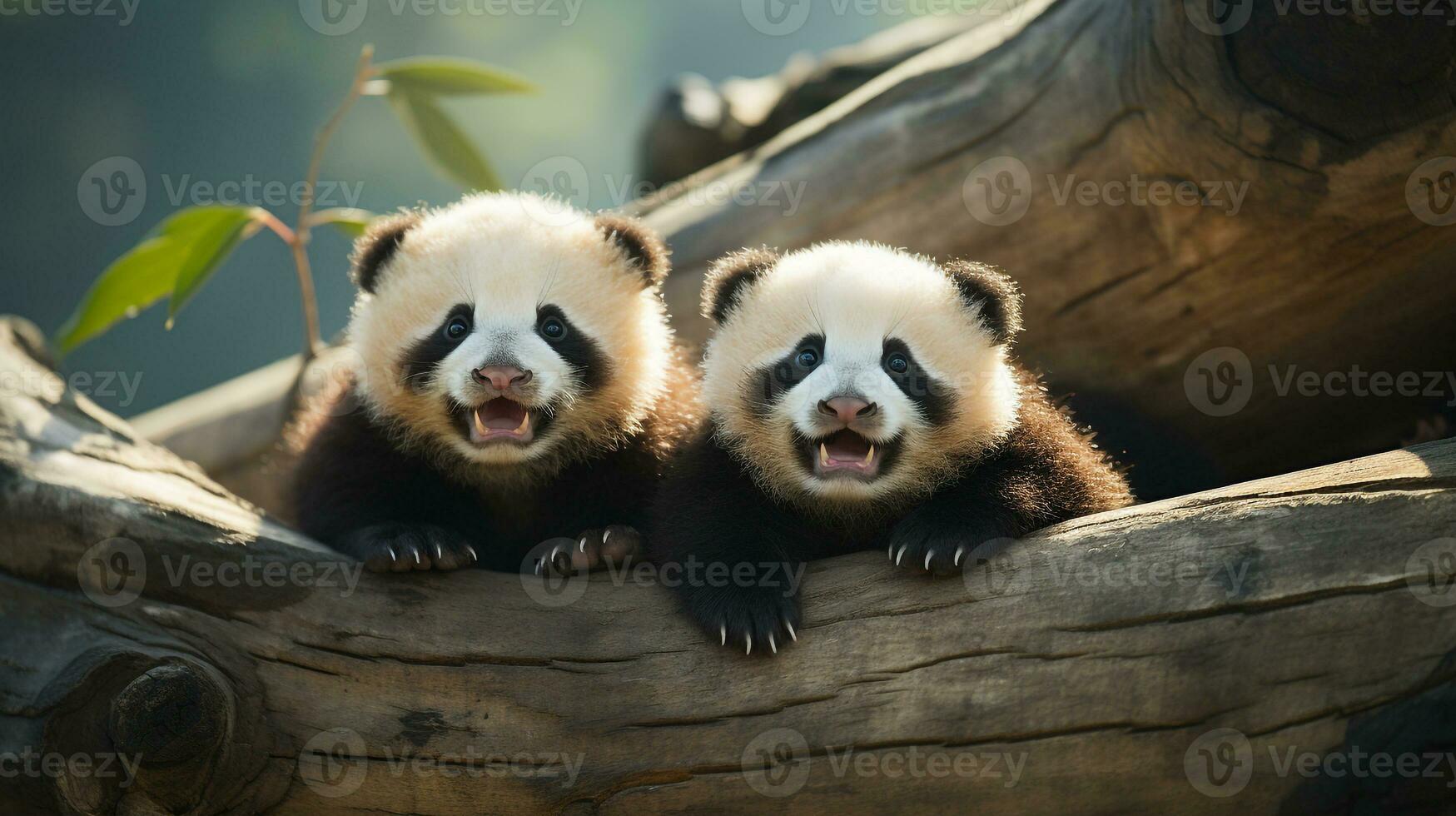 Photo Of Heart Melting Two Pandas With An Emphasis On Expression Of
