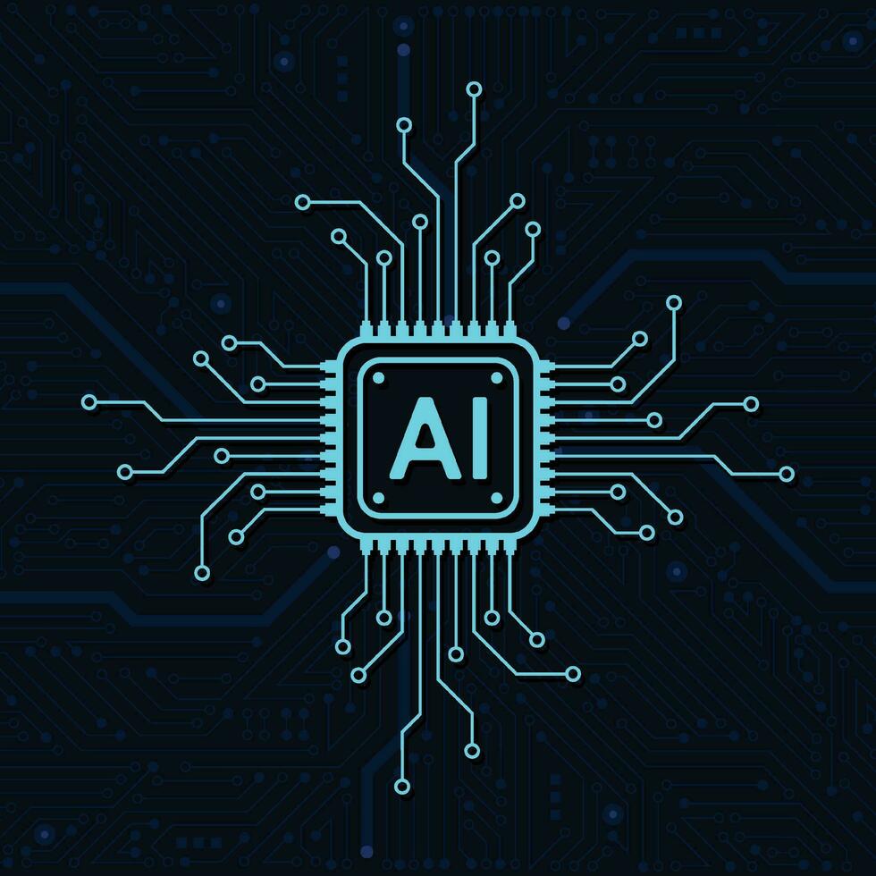Artificial Intelligence Circuit Line Style Machine Learning Design Smart Network Digital