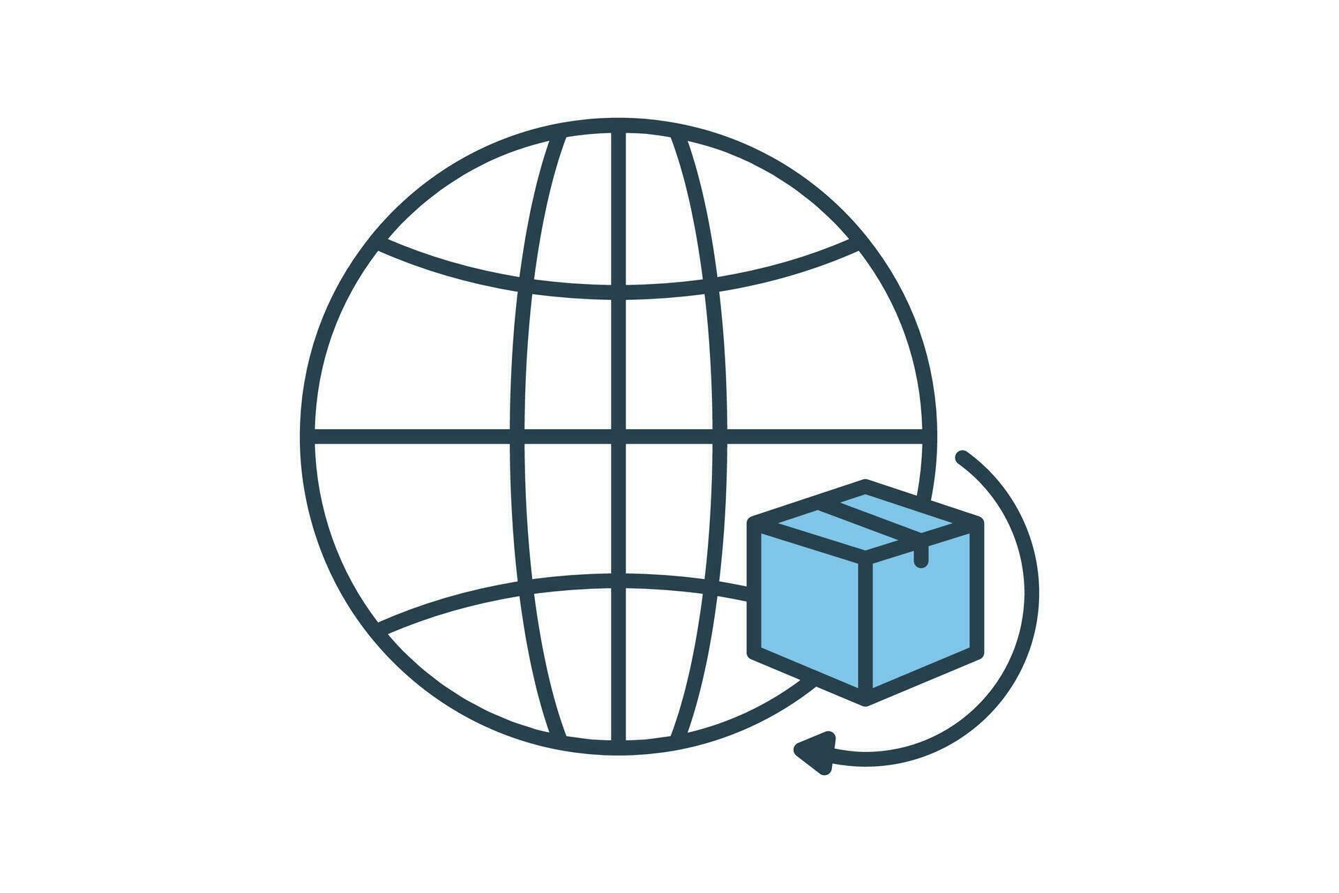 International shipping. Icon related to Delivery. Suitable for web site design, app, user ...