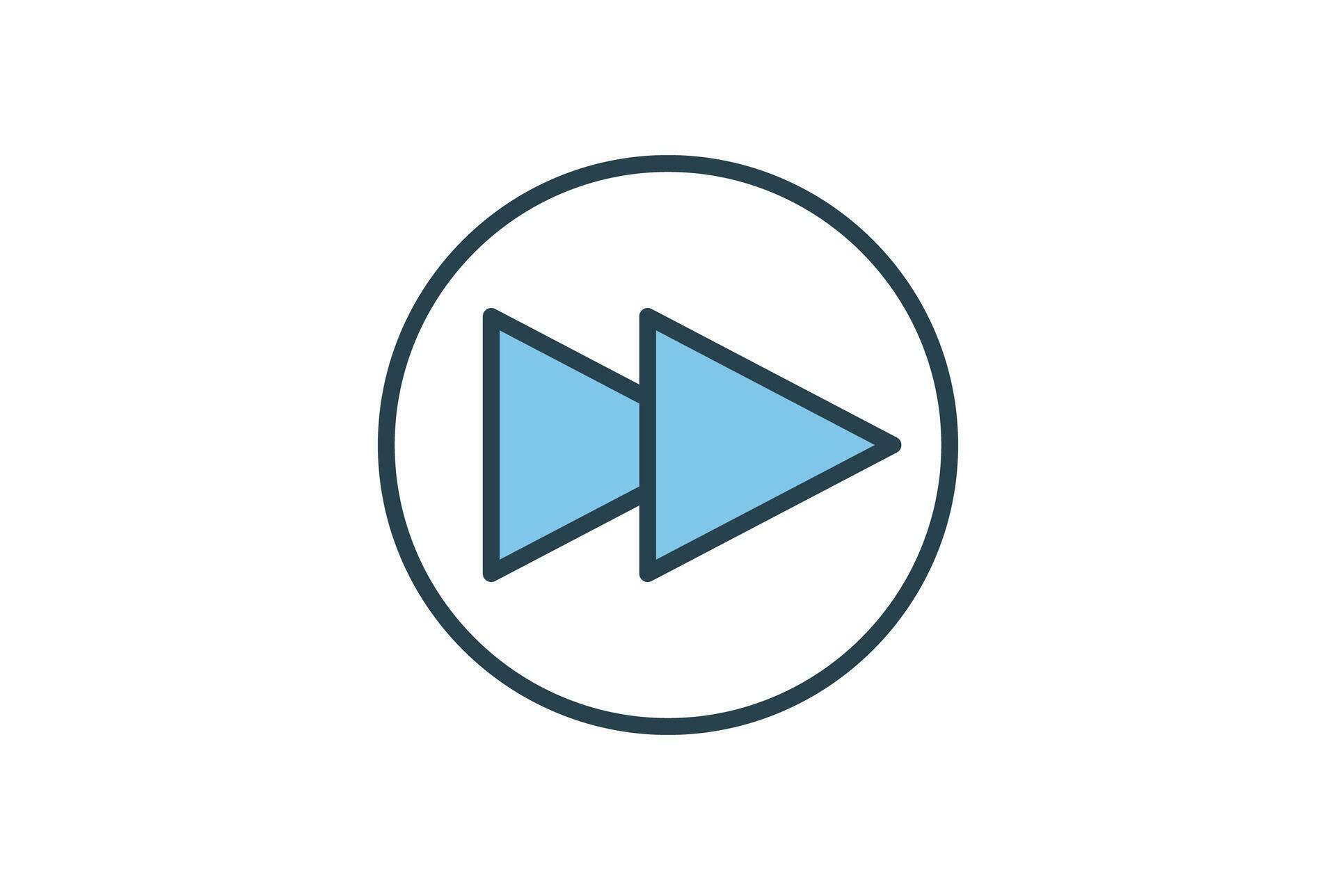 Fast forward icon. arrow direction. icon related to speed. suitable for web site, app, user ...