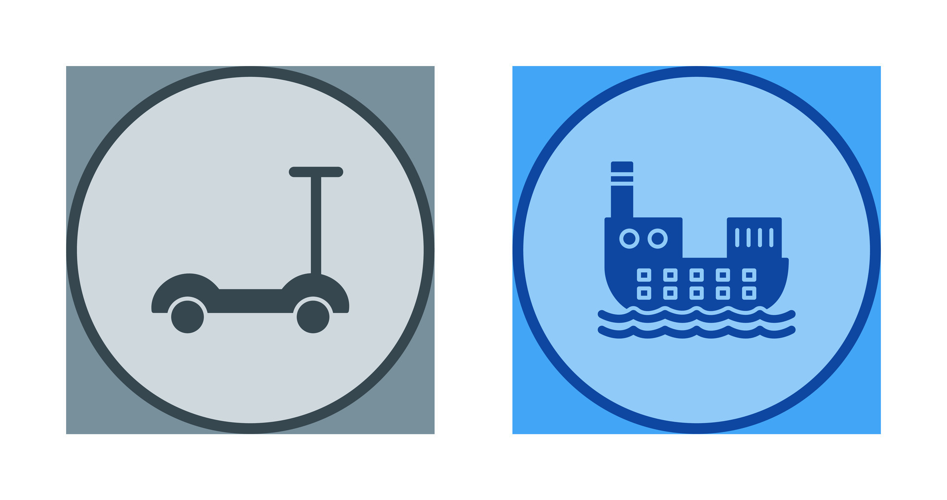 Scootie and Cargo Ship Icon 32880051 Vector Art at Vecteezy