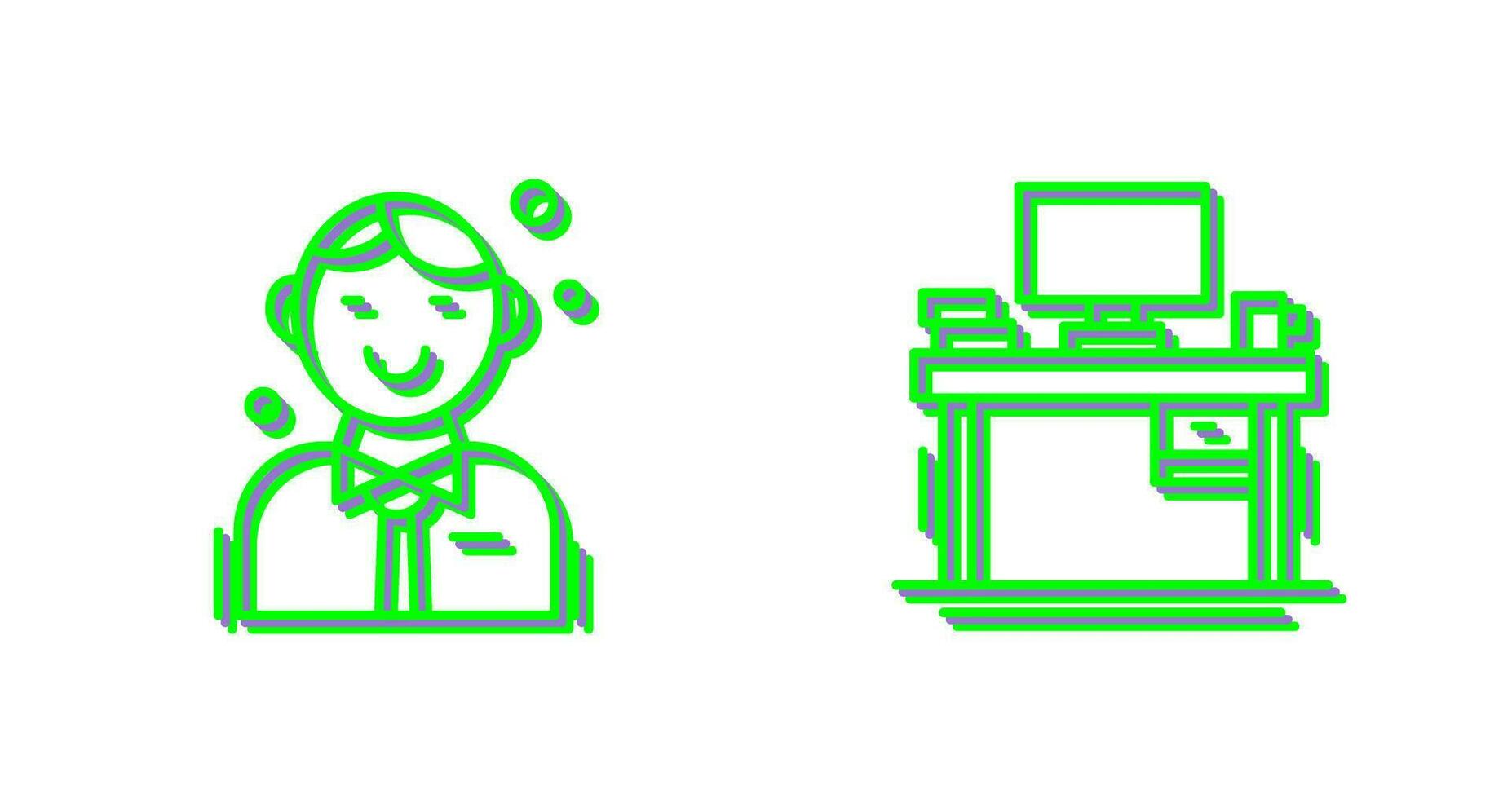 Employee and Desk Icon 32887604 Vector Art at Vecteezy