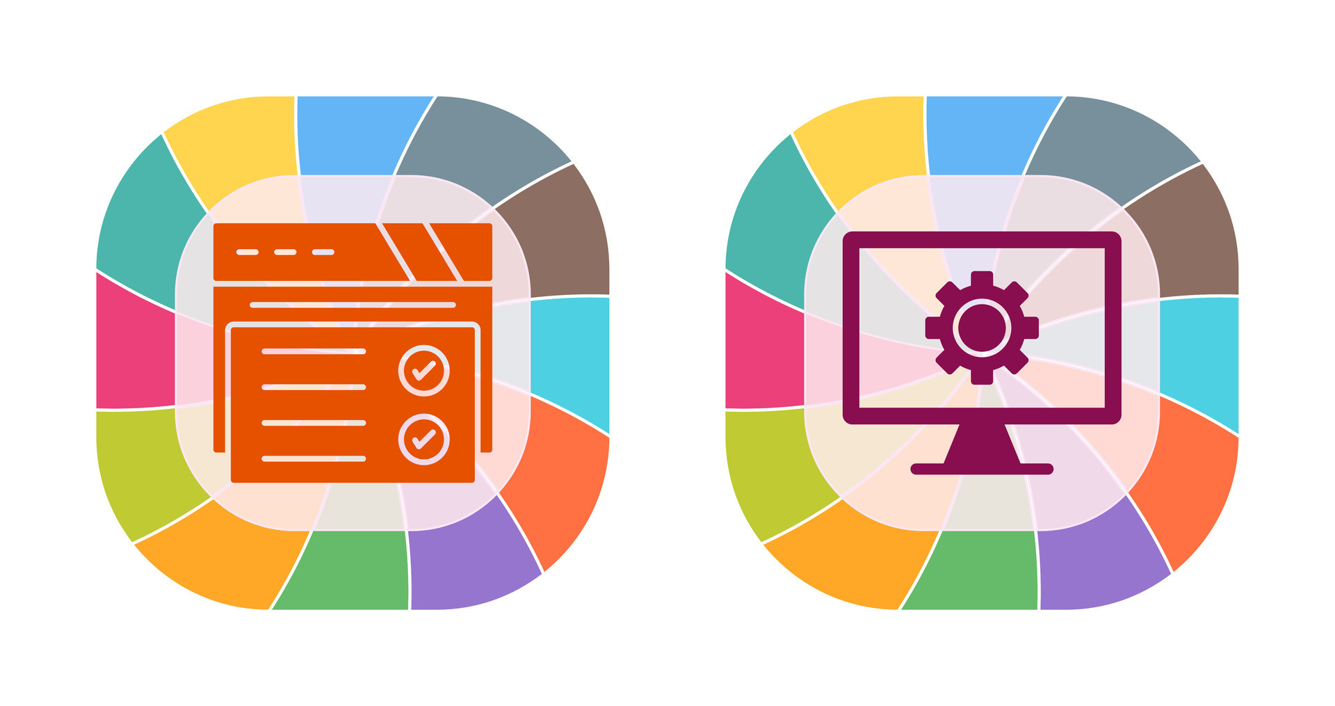 Web Browser and Monitor Screen Icon 32887884 Vector Art at Vecteezy