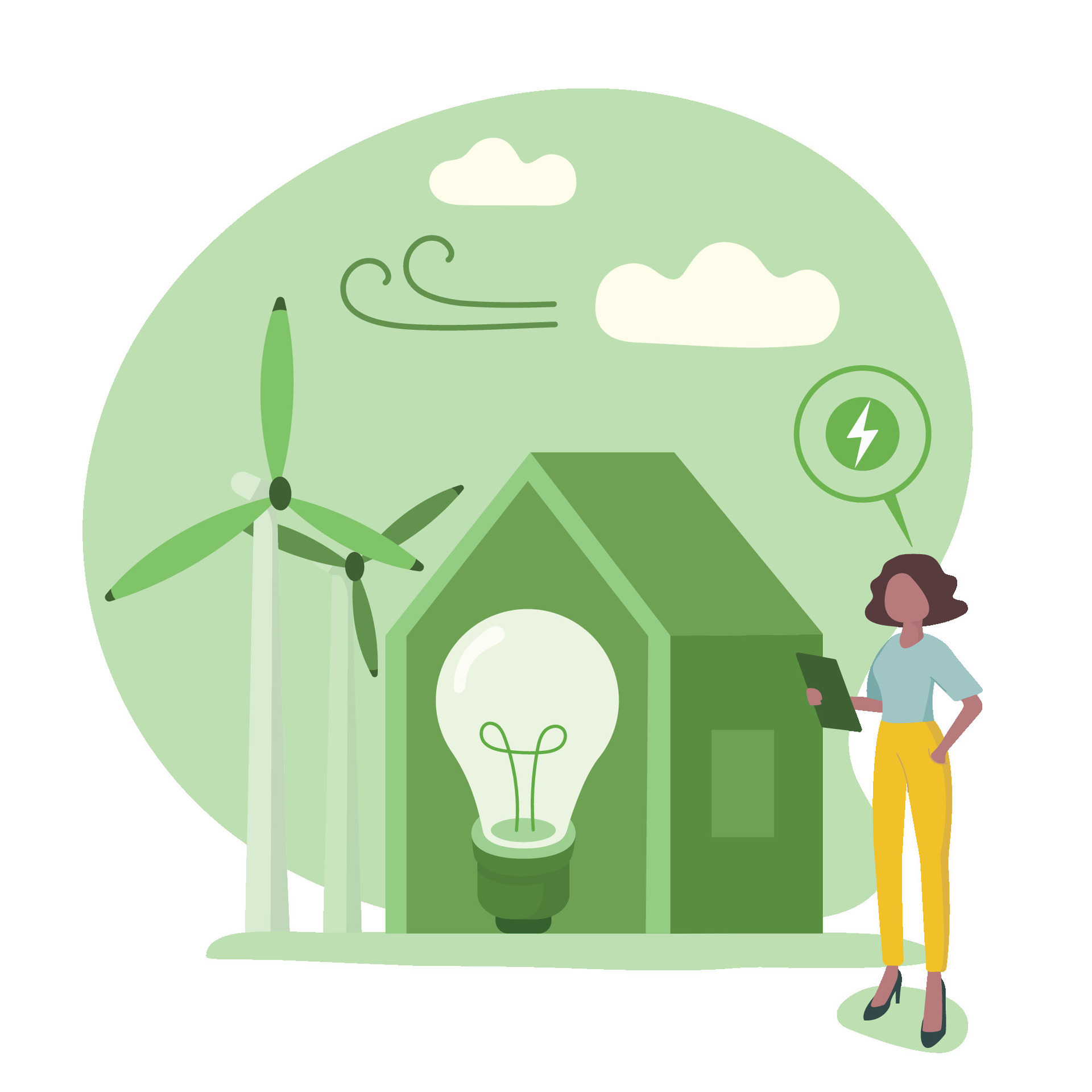 Sustainability Vector Flat Illustration Esg Green Energy Sustainable