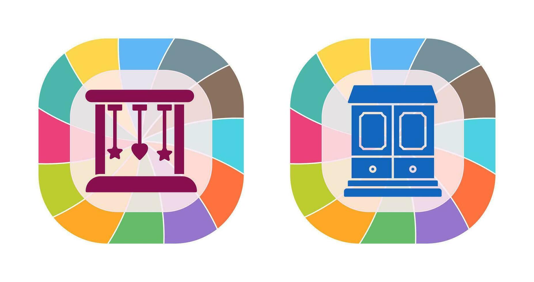 Cradle and Wardrobe Iconv 32893028 Vector Art at Vecteezy