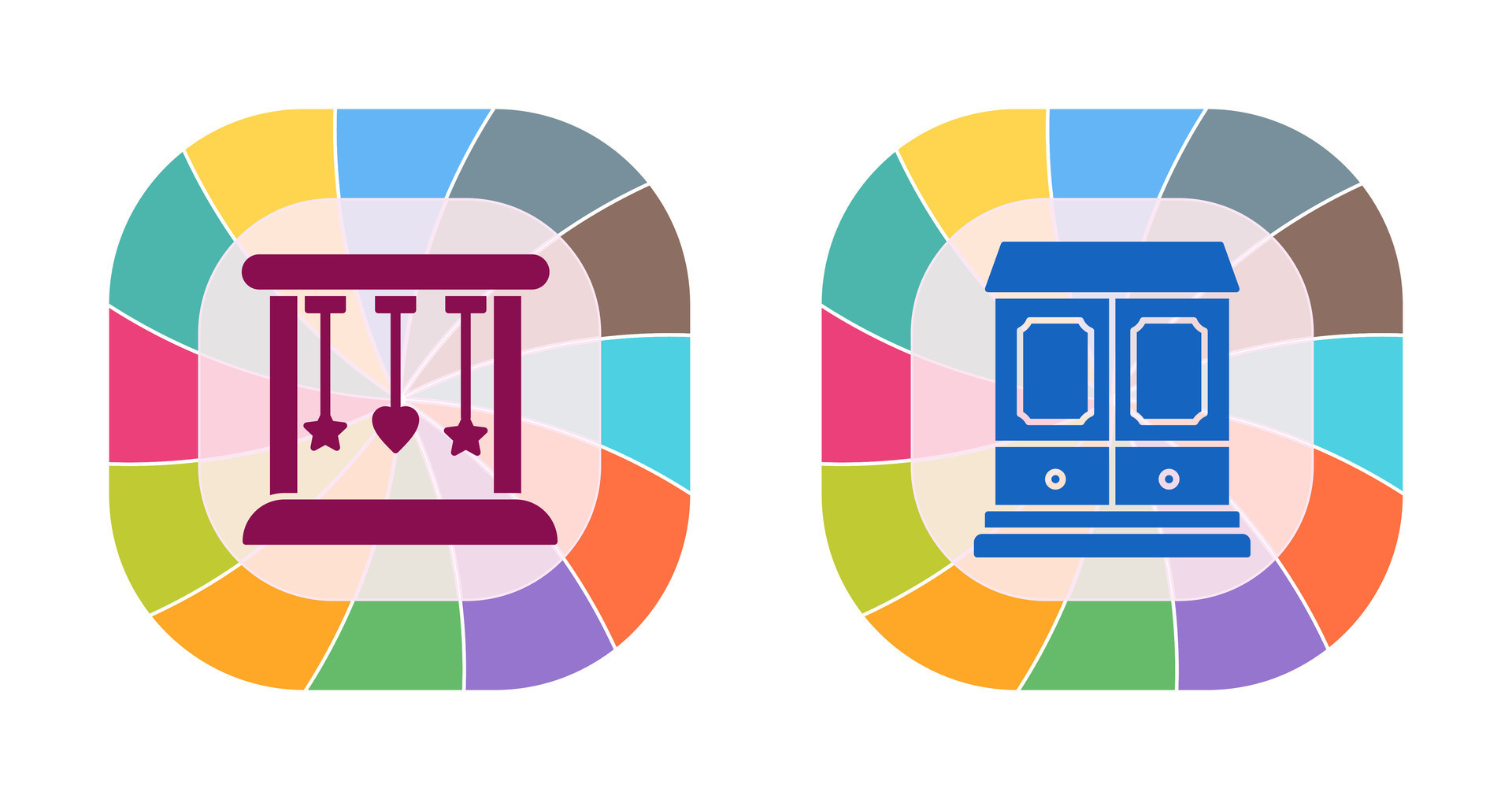 Cradle and Wardrobe Iconv 32893028 Vector Art at Vecteezy