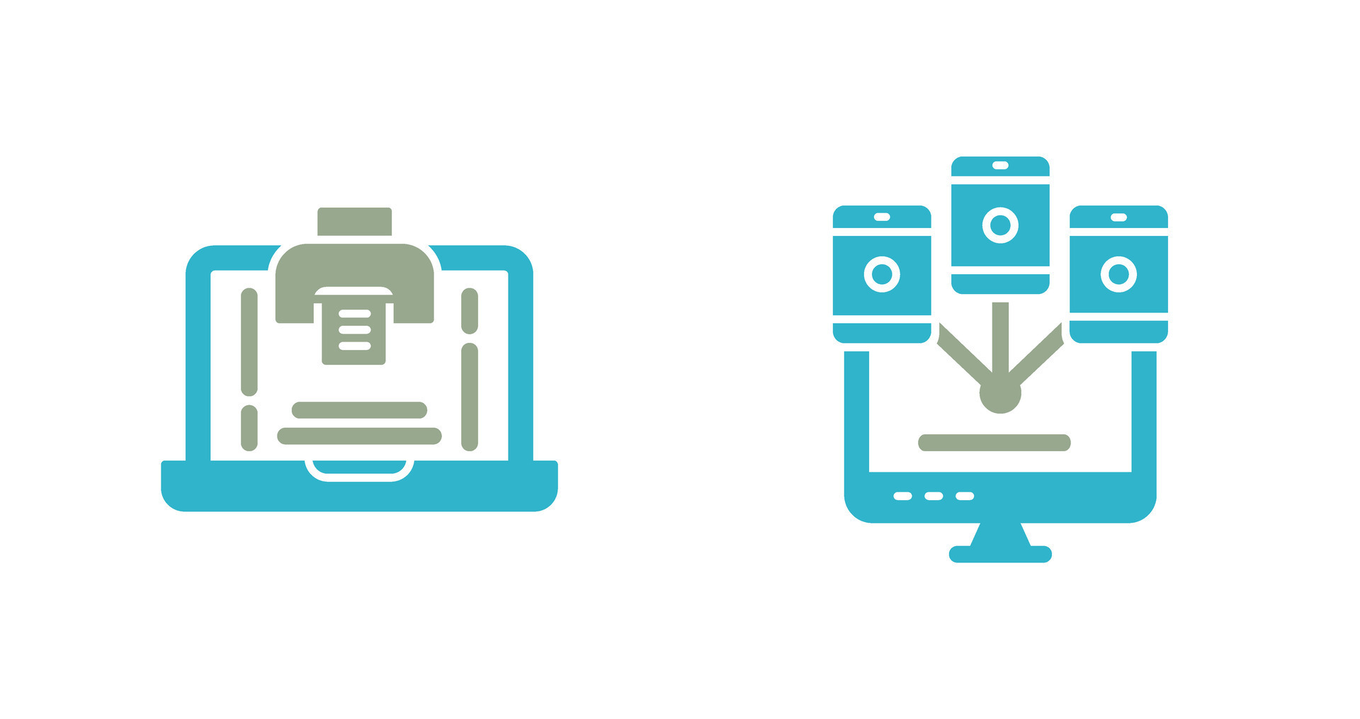 Print and Computer Icon 32897287 Vector Art at Vecteezy