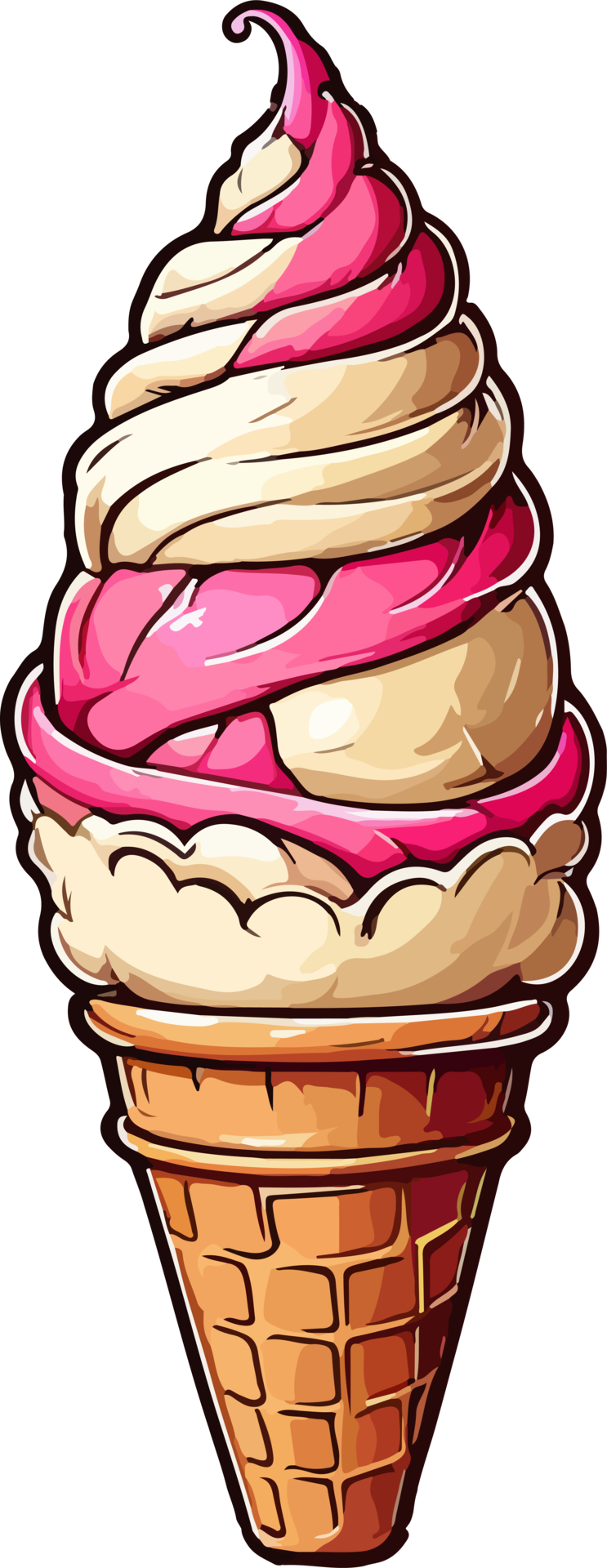 Ice Cream Cone Cartoon Ai Generative 32898942 Png