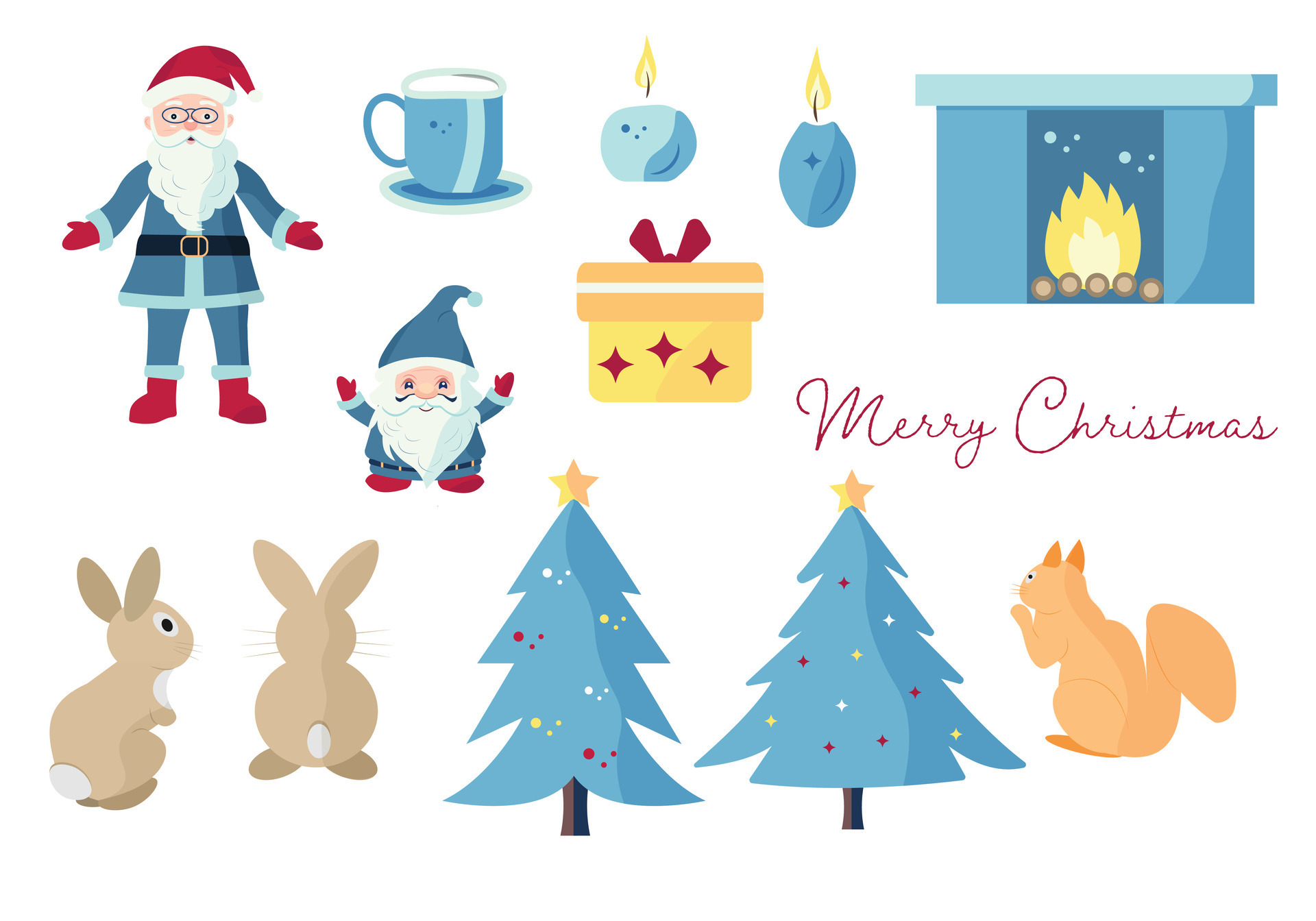Christmas decoration set 32899107 Vector Art at Vecteezy