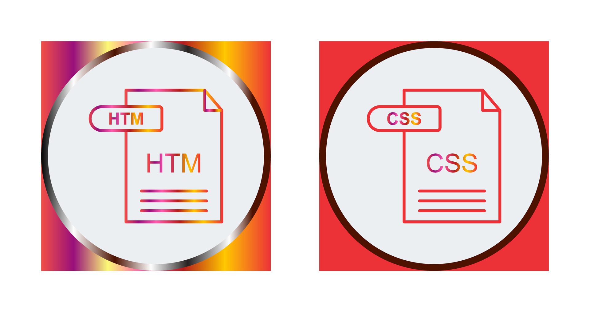 HTM and CSS Icon 32901592 Vector Art at Vecteezy