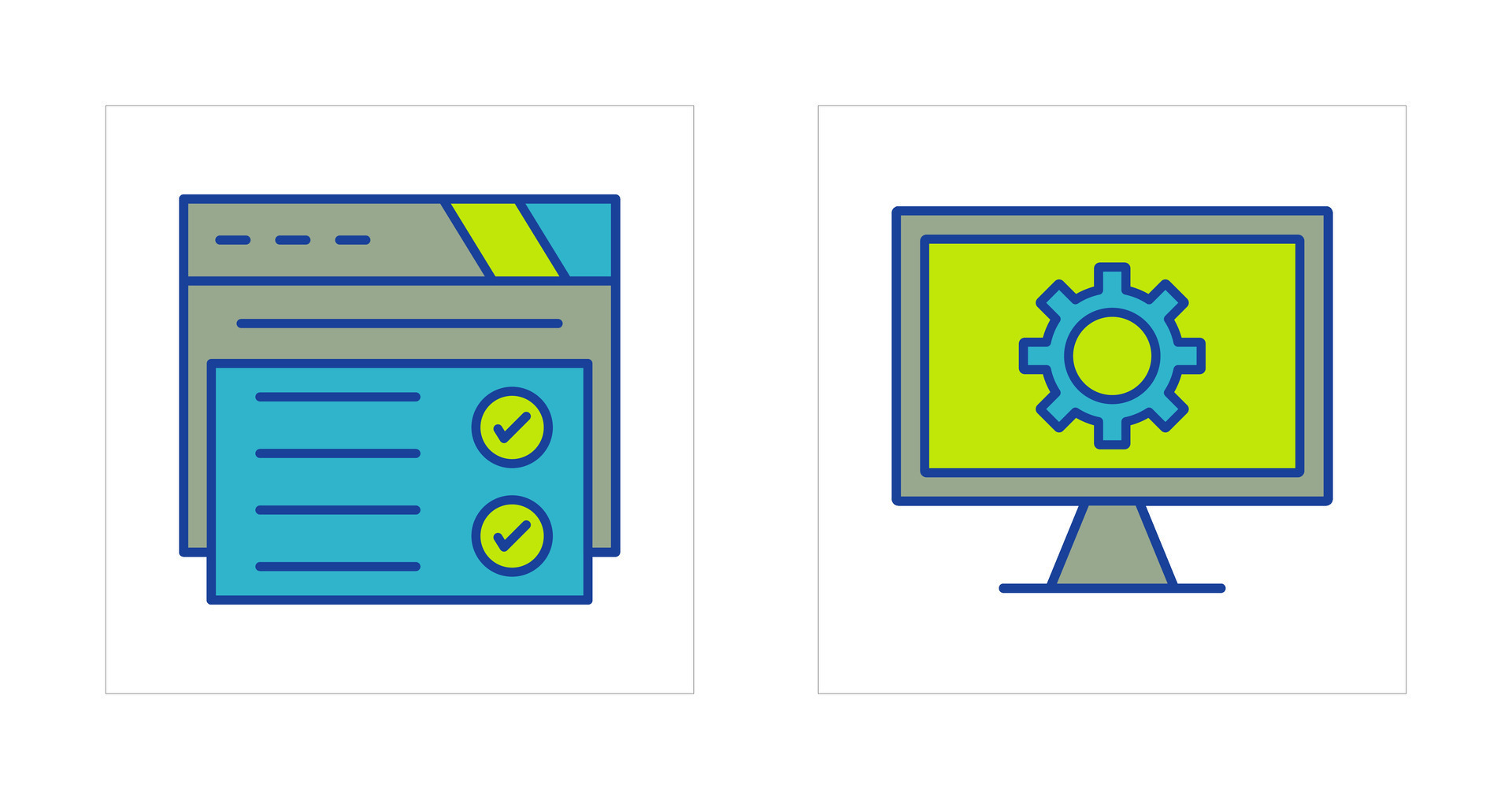Web Browser and Monitor Screen Icon 32902705 Vector Art at Vecteezy