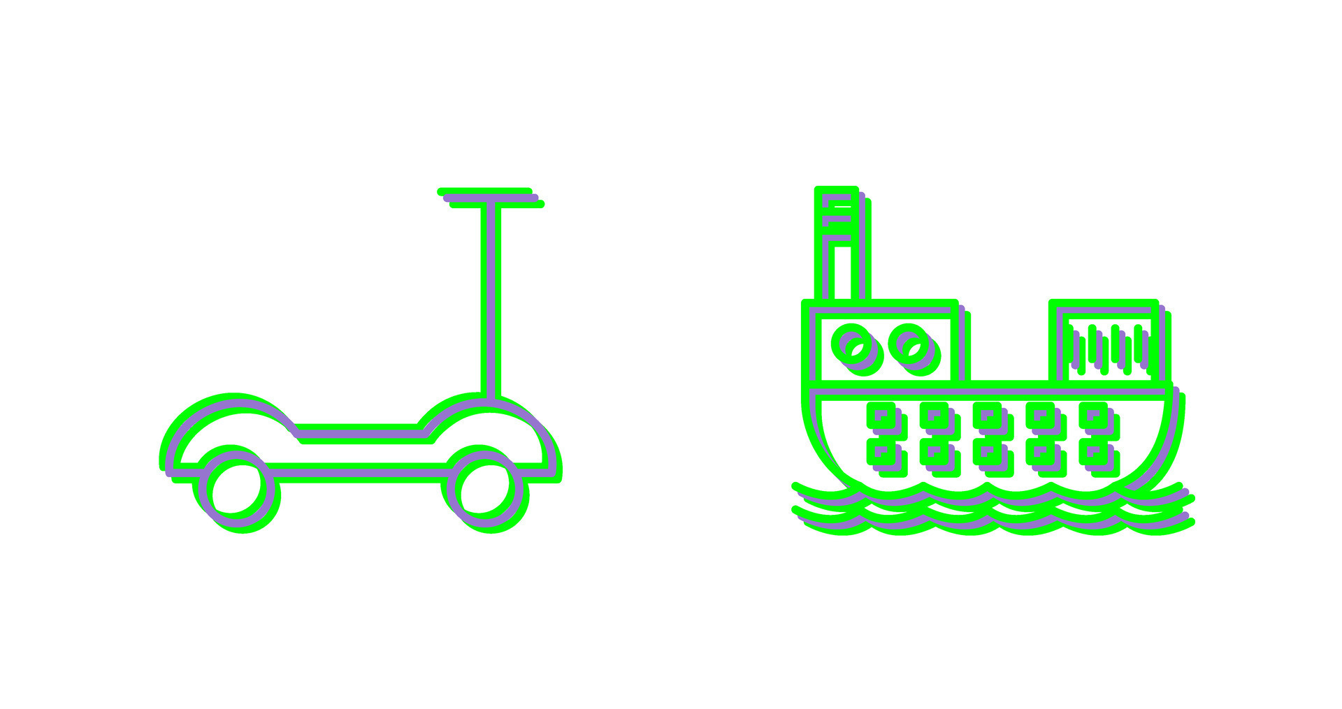 Scootie and Cargo Ship Icon 32903311 Vector Art at Vecteezy