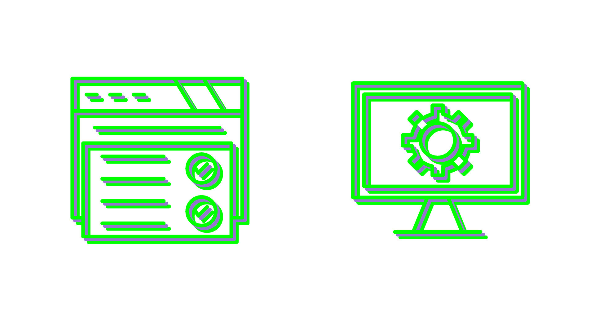 Web Browser and Monitor Screen Icon 32903611 Vector Art at Vecteezy