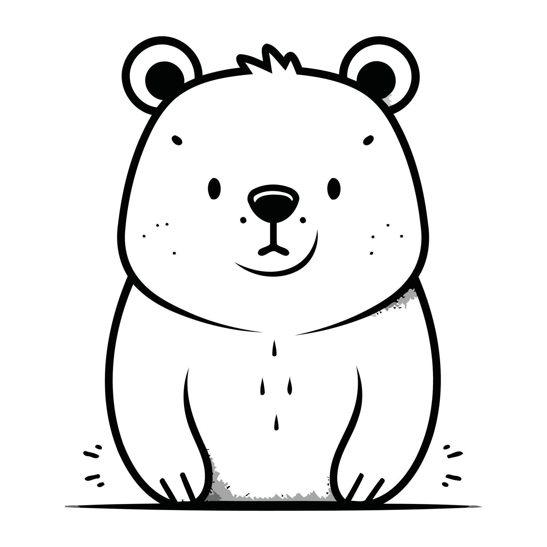 Cute Cartoon Polar Bear Isolated On White Background Vector